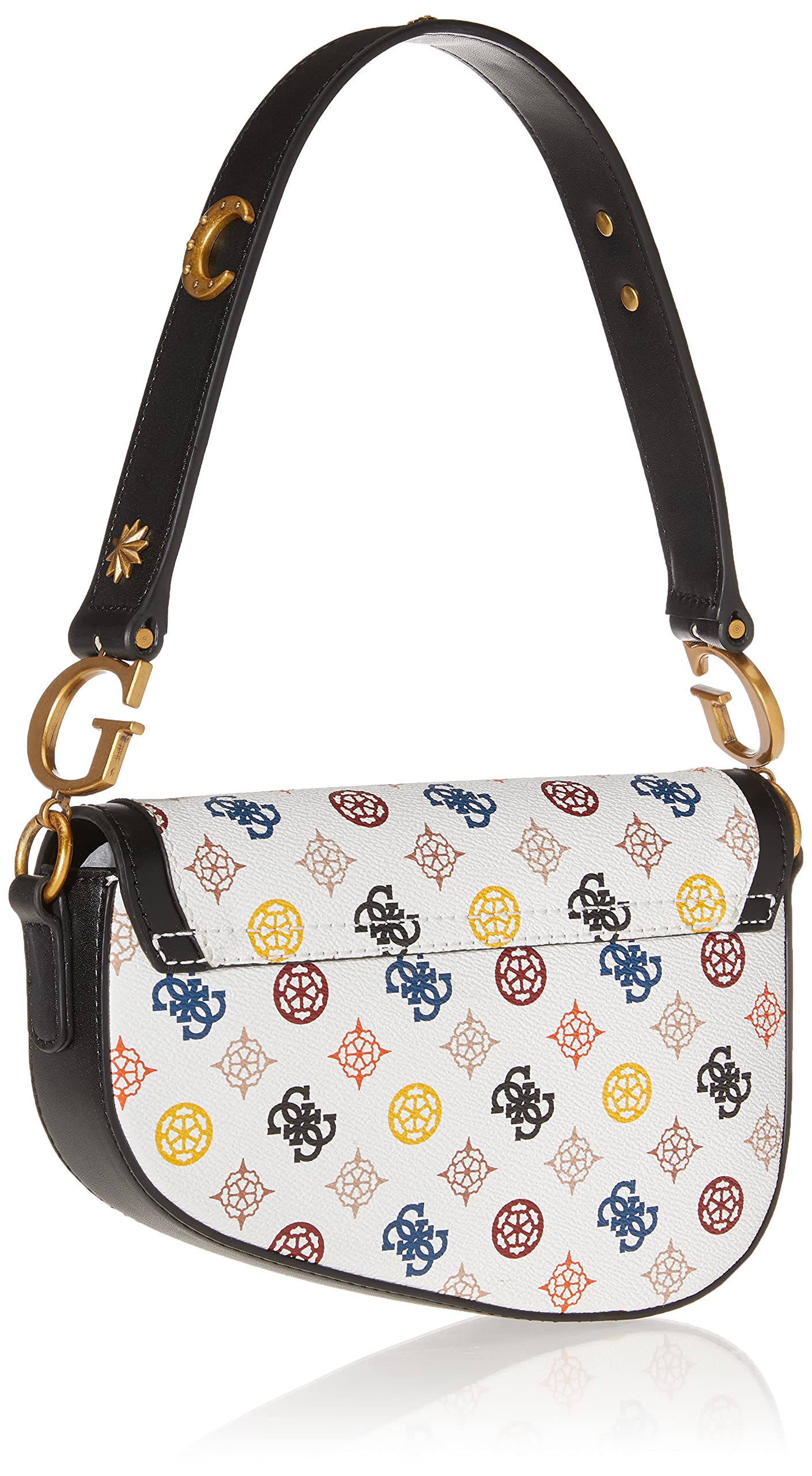 GUESS womens G Dream Flap Shoulder Bag, White Multi, One size US