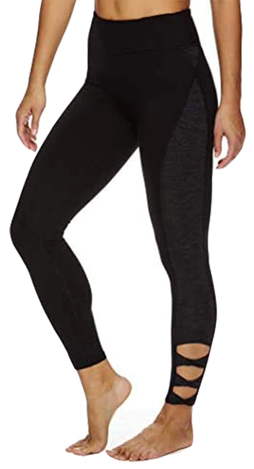 Gaiam Women's Full Length Yoga Pants - High Rise Compression Workout Leggings - Athletic Gym Tights - Black Tap Shoe, XX-Large