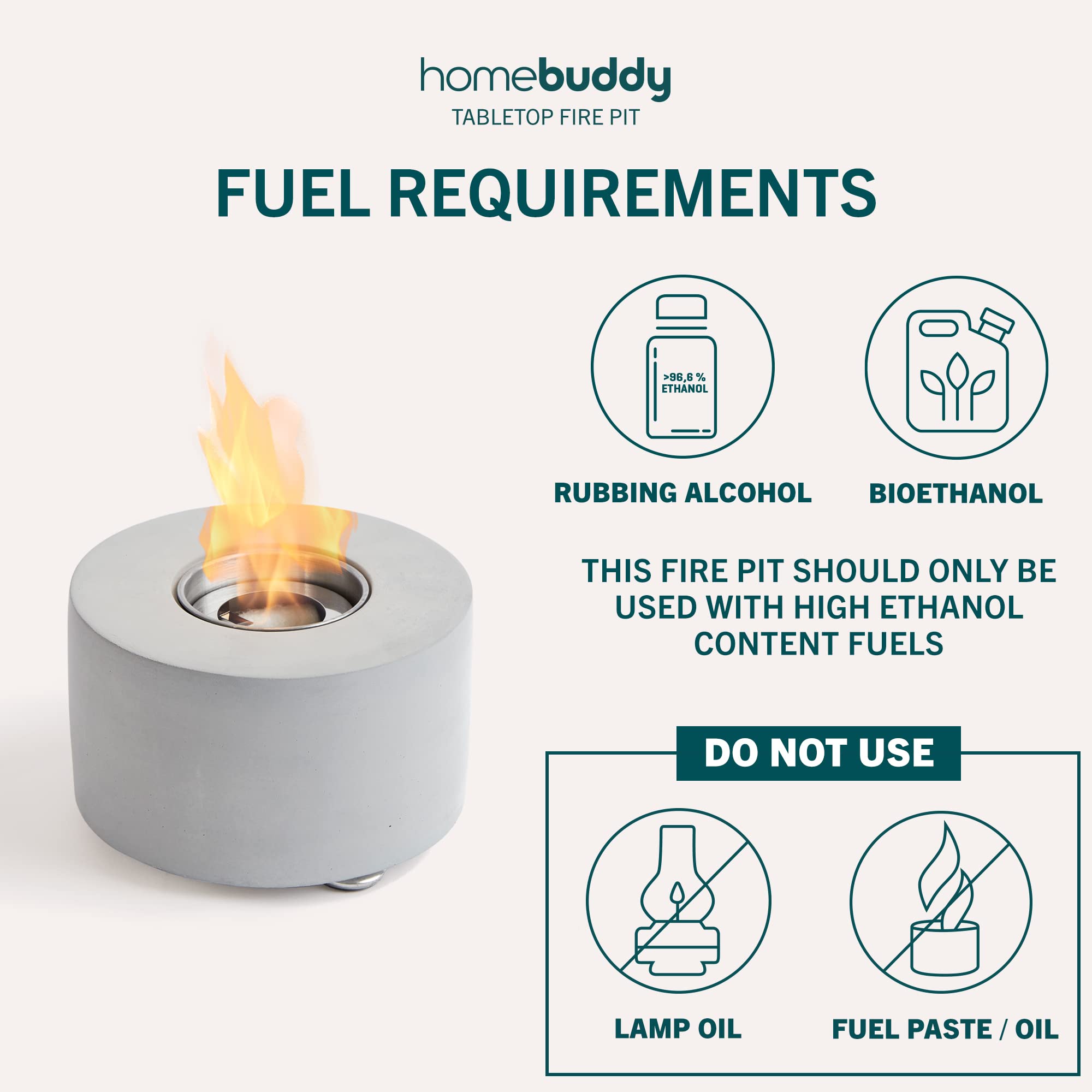 HomeBuddy Table Top Fire Pit Bowl - Tabletop Fire Pit, Long Burning Mini Fire Pit, Indoor Fireplace for Patio - Tabletop Fireplace - Fire Bowl with 50pcs. Marshmallow Sticks and Extinguisher Gray