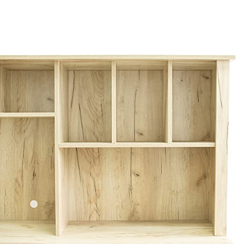 GIYZOKNI Desk with Hutch, Computer Desk with Hutch, with Drawers, Open Shelf, Writing Laptop Table with Keyboard Tray, Wood Computer Desk Workstation Desk for Home Office