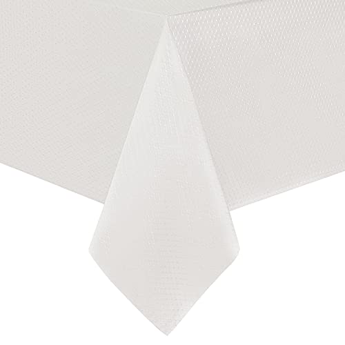 HomeJoy Round Rectangle Table Cloth β Stainproof Waterproof Washable Polyester Oblong Rectangular Tablecloth, Fabric Table Cover for Kitchen Dining Dinner Table (Ivory, 52 X 70 Inch)