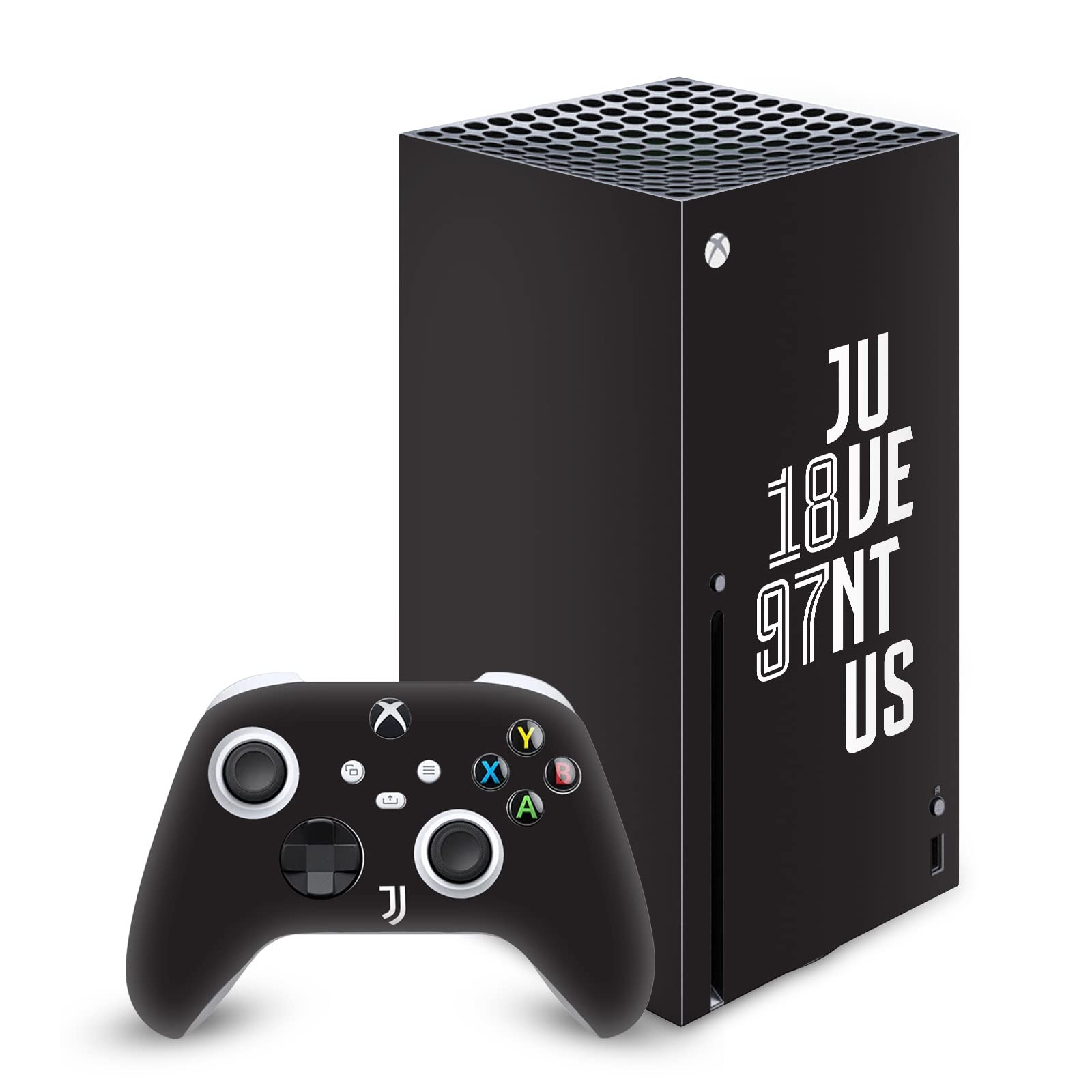 Head Case Designs Officially Licensed Juventus Football Club Typography Art Matte Vinyl Sticker Gaming Skin Decal Cover Compatible with Xbox Series X Console and Controller Bundle