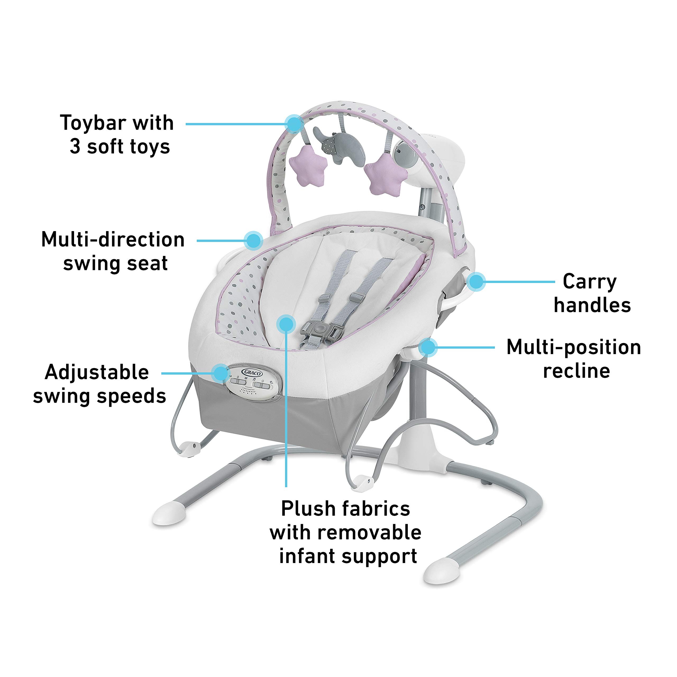 Graco Soothe 'n Sway LX Baby Swing with Portable Bouncer, Camila
