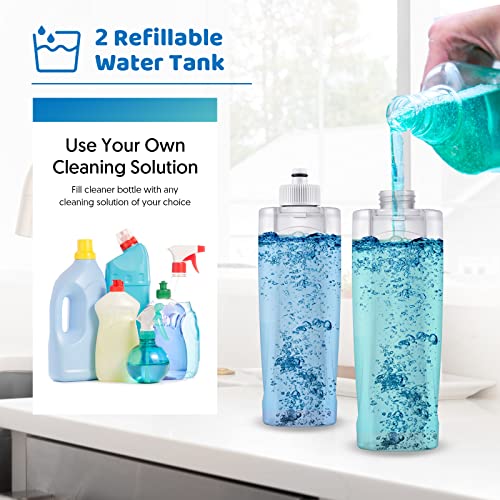 Spray Mops Microfiber Floor Mops for Floor Cleaning - MEXERRIS Wet Mops Dust Mop with 2 Refillable Bottle and 3 Microfiber Pads Wood Floor Cleaning Mop for Hardwood Laminate Ceramic Floors Cleaning