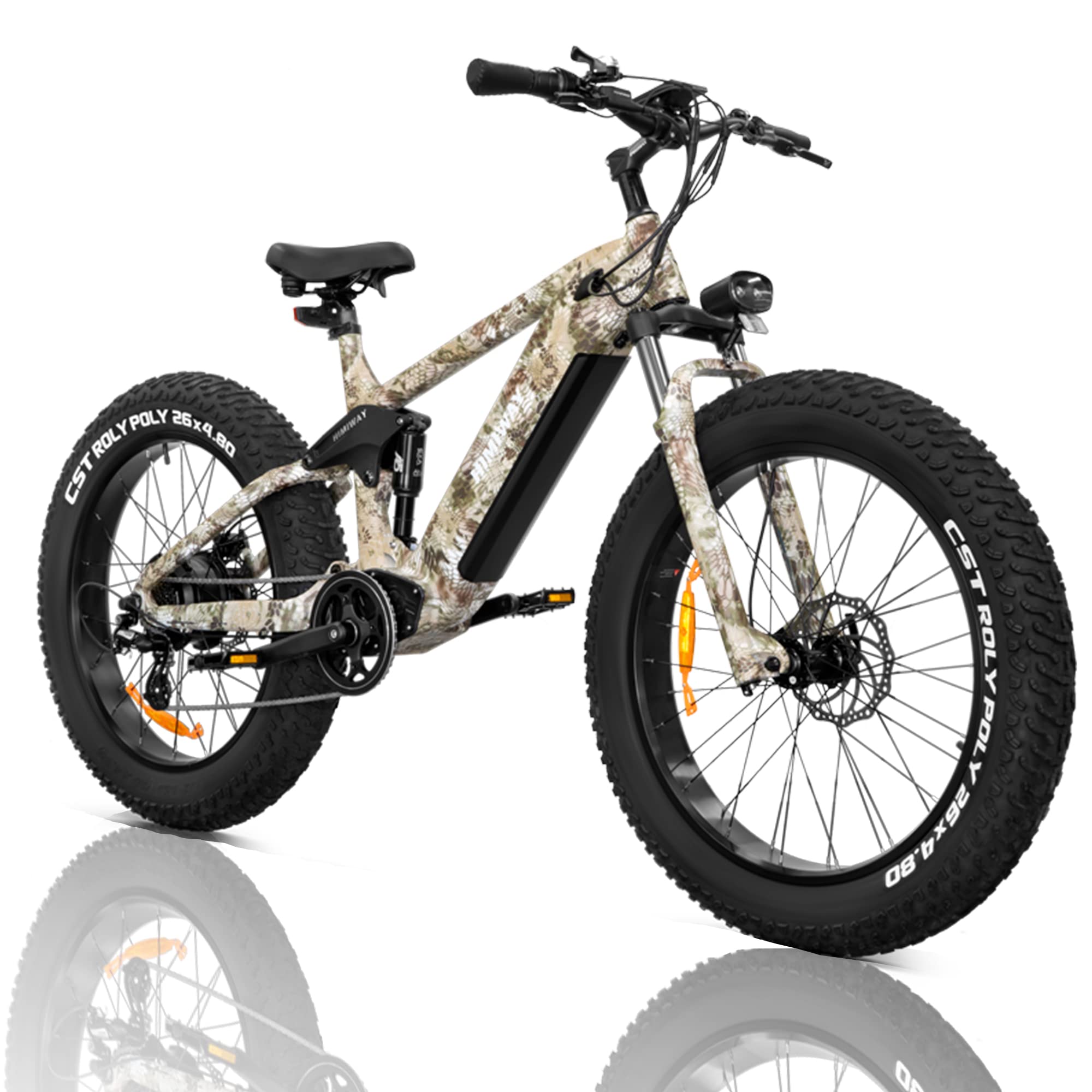 Himiway Cobra 26"x4.8" Fat Tire Electric Bike, 80MI Long Range 750W Mountain Ebike with Four-Bar Linkage Suspension, 400lb Payload, 25MPH, 7 Speed System