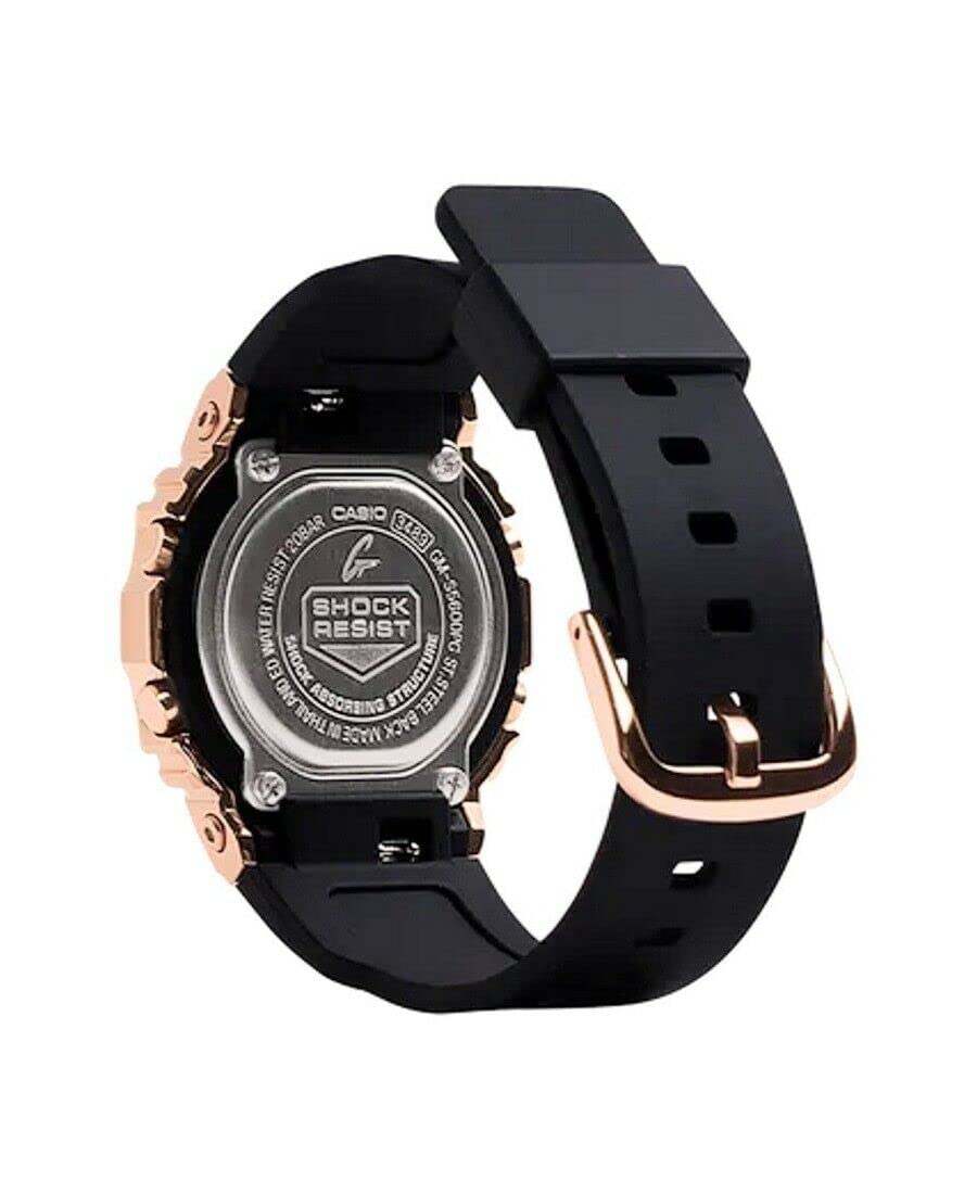 G-Shock Ladies' Casio Digital Rose Gold-Tone and Black Resin Strap Watch GMS5600PG-1