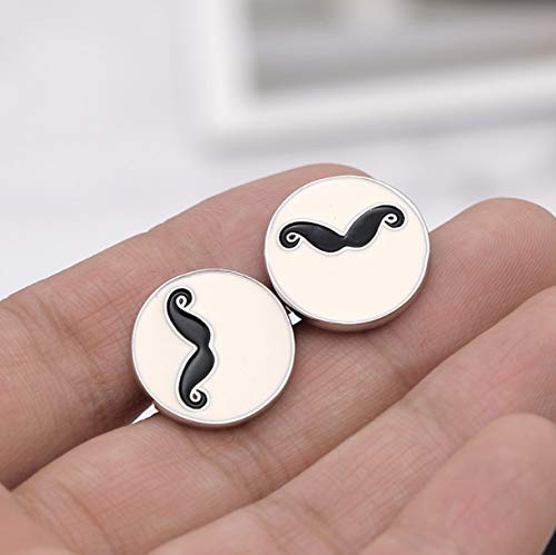 Gun Black Beard Cufflinks French Long Sleeve Shirt with Studs and Cufflinks