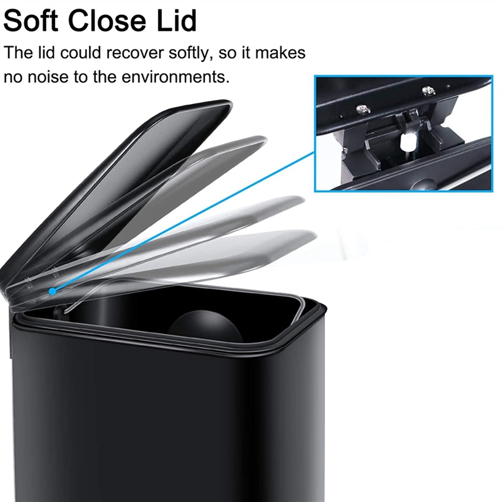 Garbage Recycling Bin Bathroom Trash Can Foot Pedal Trash Can with Lid Kitchen Household Trash Box Cleaning Tool Accessories Bathroom Storage Kitchen Trash Can