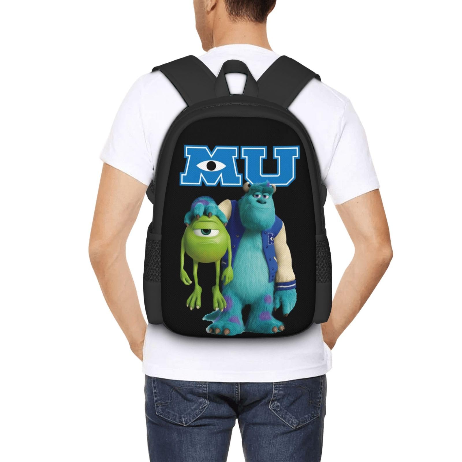 GLGFAS Monsters Anime Inc Backpack Large Capacity Leisure Travel Backpack Book Bag Outgoing Daypack 12.5x5.5x16.5 inch