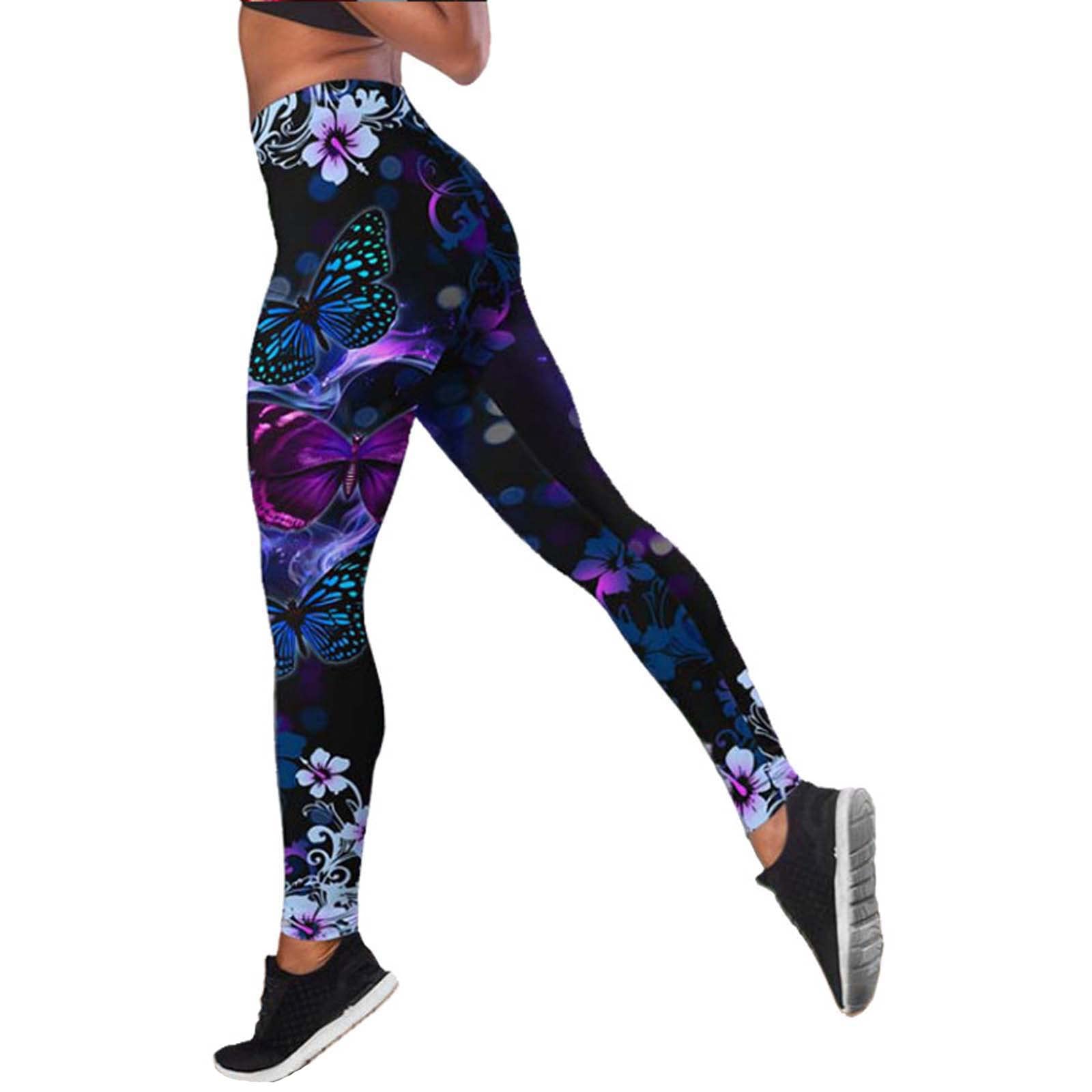 High Workout Compression Seamless Tights Tummy Waisted Control Leggings Pants Women's Yoga Yoga Pants Tall Blue