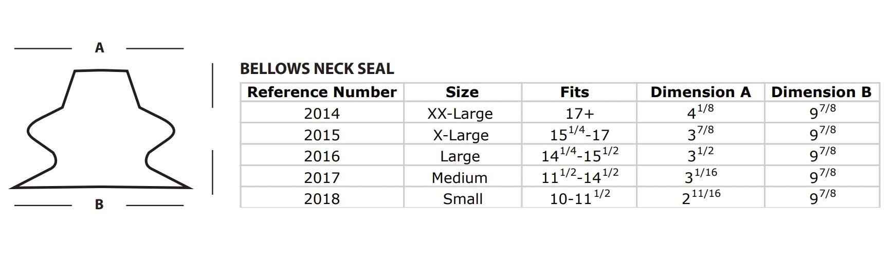 Gear Up Guide Bellows Latex Neck Seal for Drysuit Trimmable, X-Large / 15.25" - 17" Neck