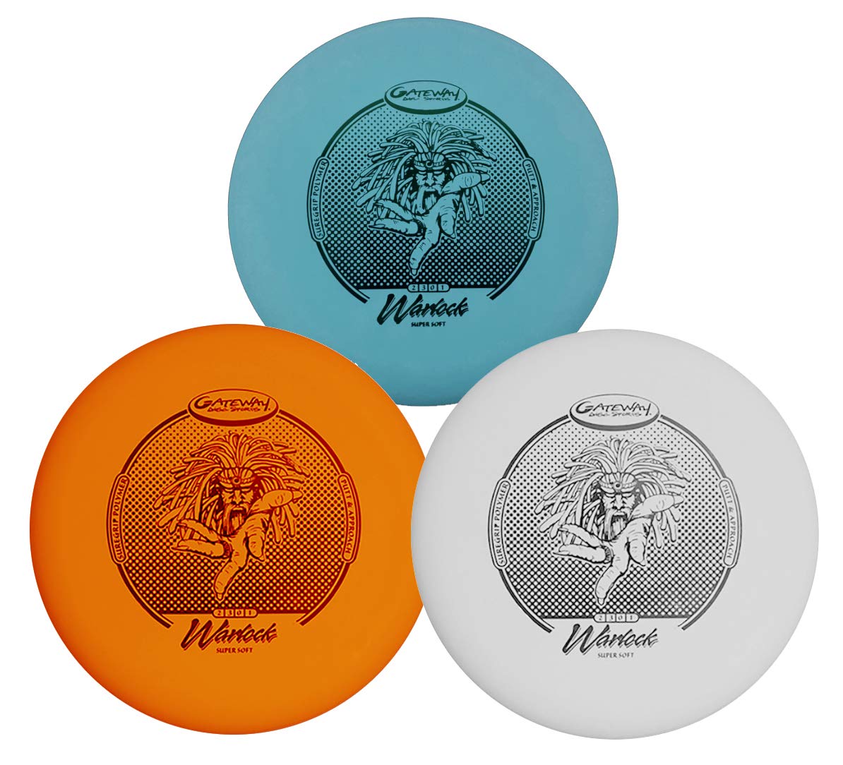 Gateway Warlock Disc Golf Putter Approach Disc - 3 Pack (Super Stupid Soft (SSS))