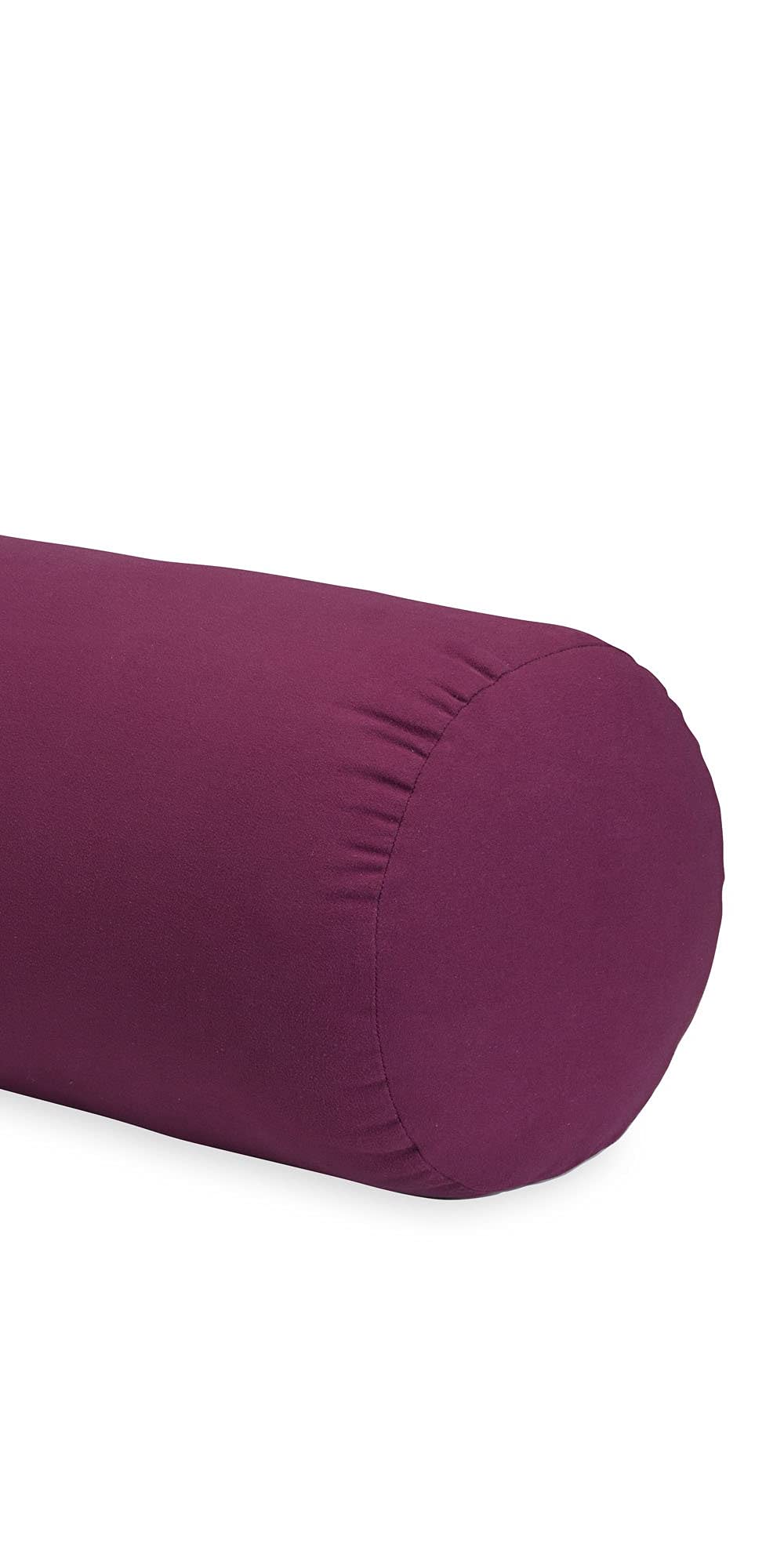 Gaiam Sol Studio Select Round Yoga Bolster - Supportive Cotton Yoga Pillow for Meditation, Yoga, Pilates & Relaxation, Burgundy