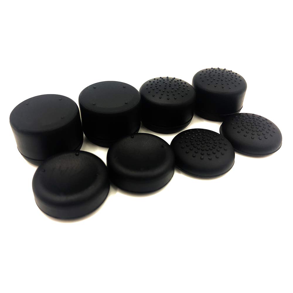 Gebaisi Four Styles Silicone Thumb Stick Caps Grip Gamepad Analog Joystick for Playstation PS5 Controller(8 Pieces Black)
