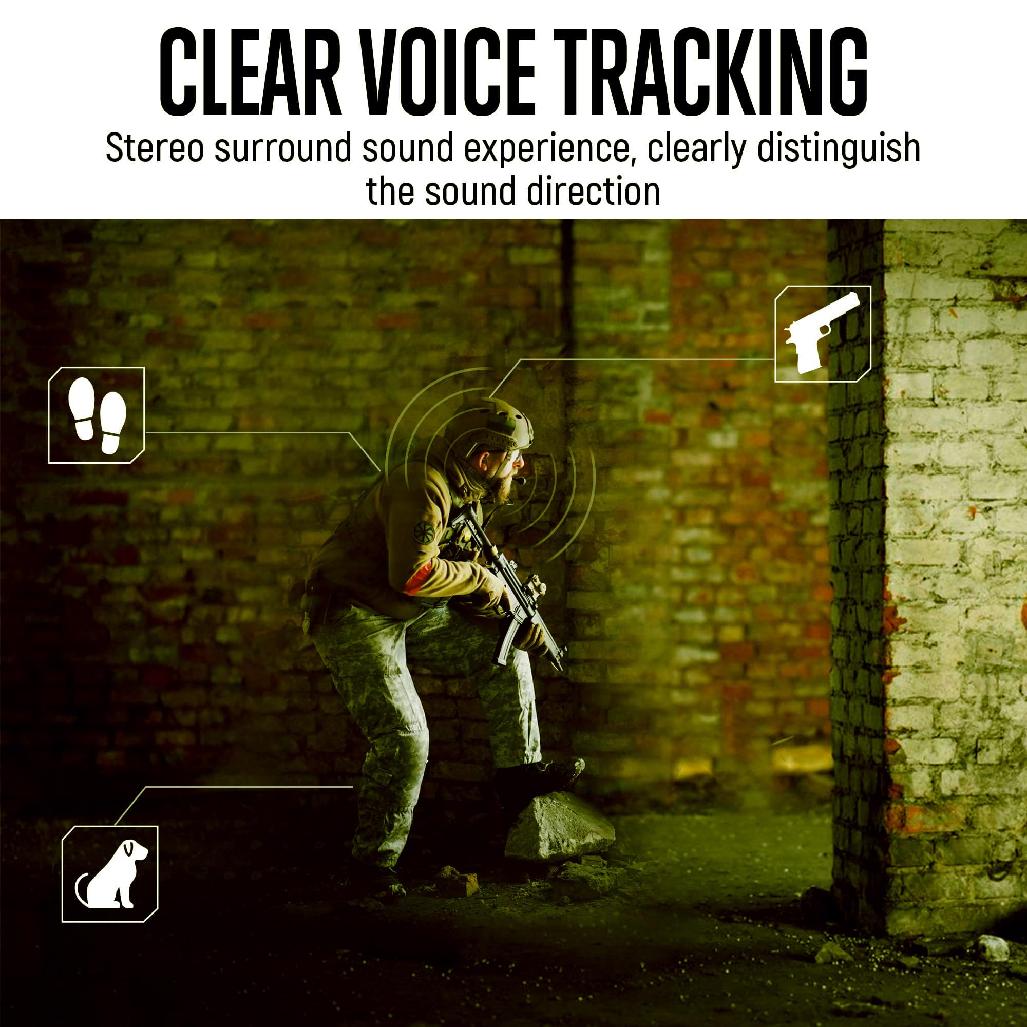 GLORYFIRE Ear Protection for Shooting Electronic Hearing Protection Noise Cancelling Ear Muffs, Olive Green