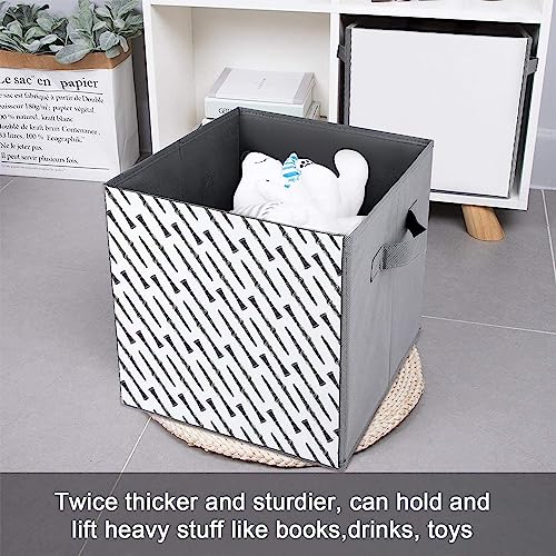 Fun Musical Instrument Clarinet Storage Cubes with Handles Foldable Fabric Bins Organizing Baskets for Shelves Closet