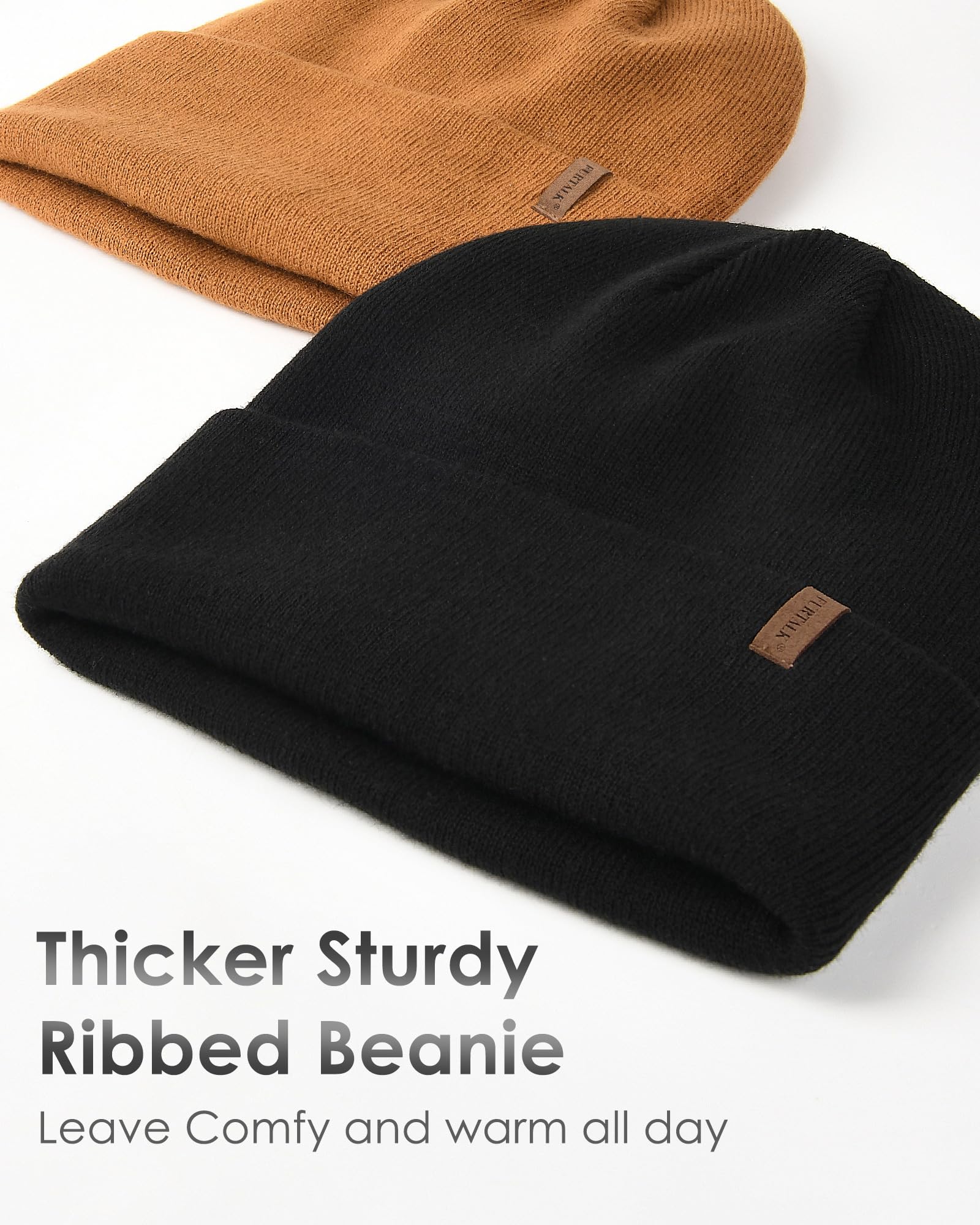 FURTALK Beanie for Men Women Cuffed Thick Knitted Unisex Winter Hat Beanies Skull Cap