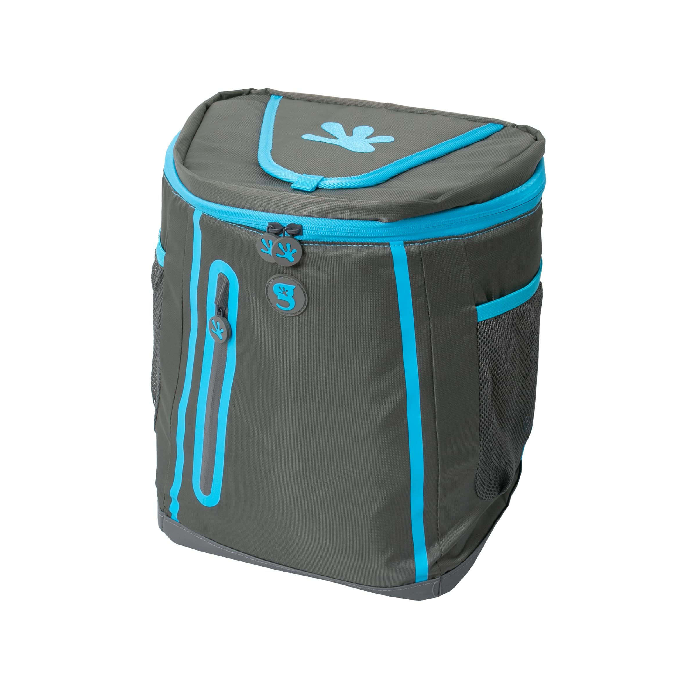 geckobrands Opticool Backpack Cooler โ Insulated Leak-Proof Backpack for Travel and Outdoor Activities (Grey/Neon Blue)