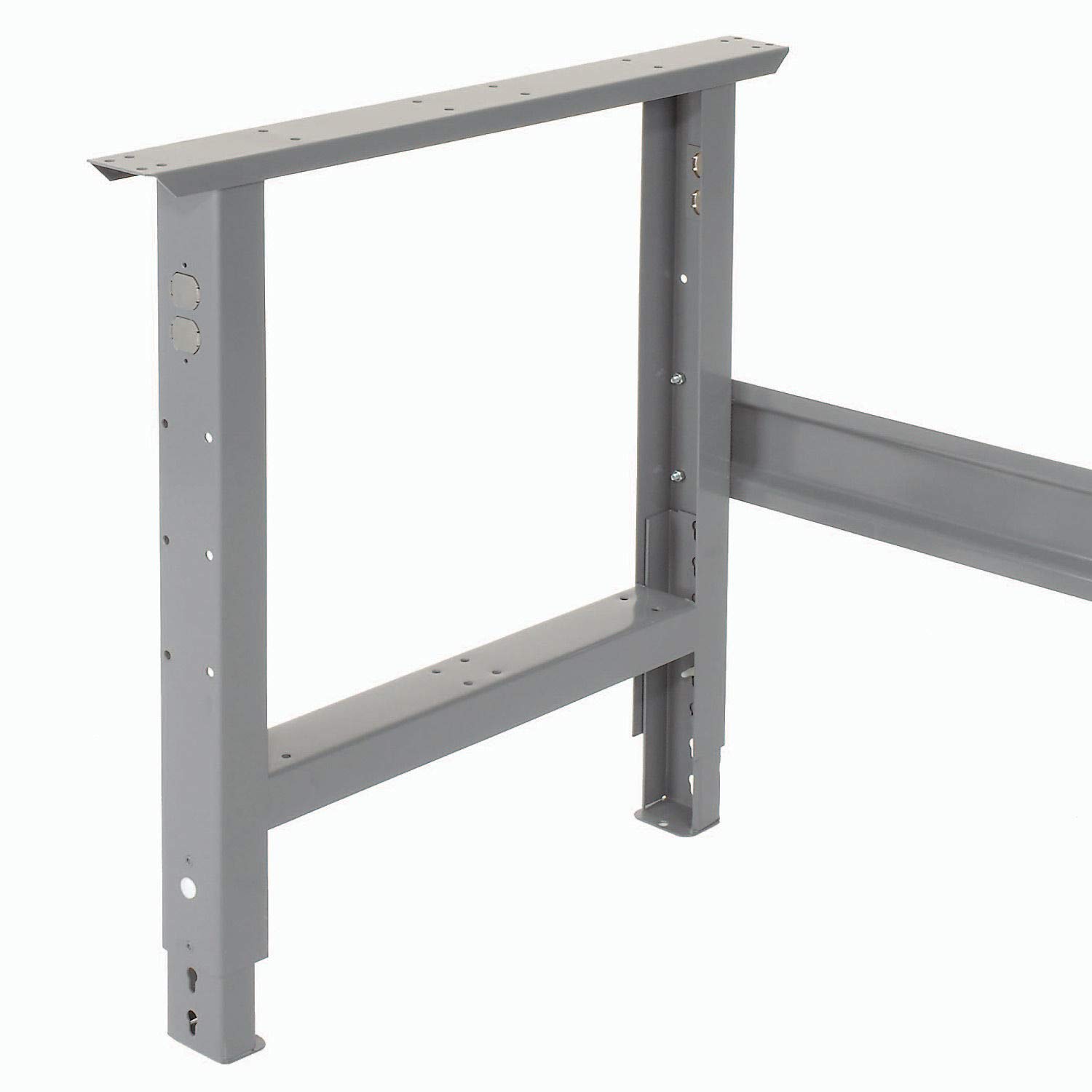 Global Industrial Adjustable Height Workbench C-Channel Leg, Shop Top Square Edge, 60"W x 30"D, Gray