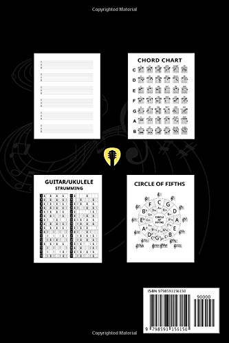 Guitar Tablature Notebook with Extra Charts: Blank Guitar Tablature Paper, Standard Tab Manuscript Paperback Chord Chart Ukulele Strumming, Circle of Fifths