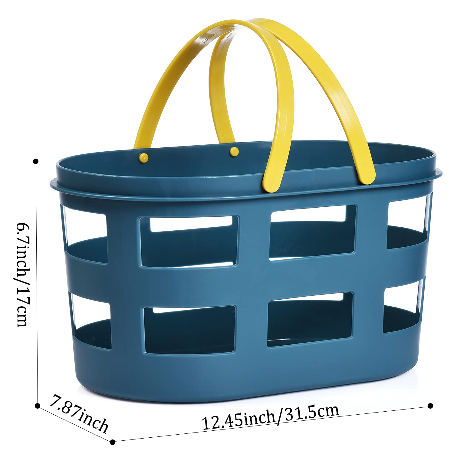 Haundry Plastic Shower Caddy Basket, Bathroom Organizer with Handles, Portable Storage Basket for College Dorm Room Essentials, Pool, Camping, Gym, Beach, Cleaning Supplies, Green