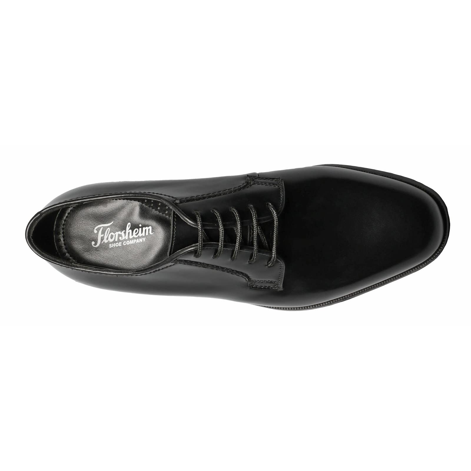 Florsheim Men's Lexington Plain Toe Oxford, Black Shiny, 9 X-Wide