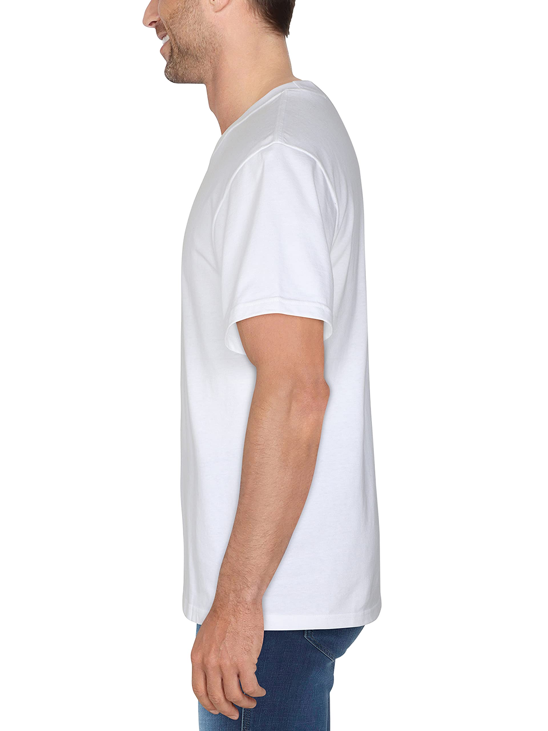 Fruit of the Loom mens Crafted Comfort Legendary Tee (Shrink Resistant, Relaxed Fit) T Shirt, White, Medium US
