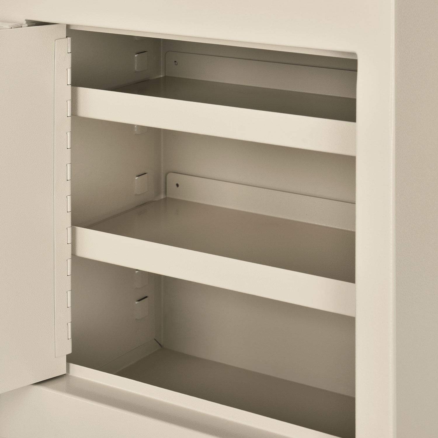Global Industrial Double Door/Double Lock Small Narcotics Cabinet,12" W x 8" D x 15" H, Beige