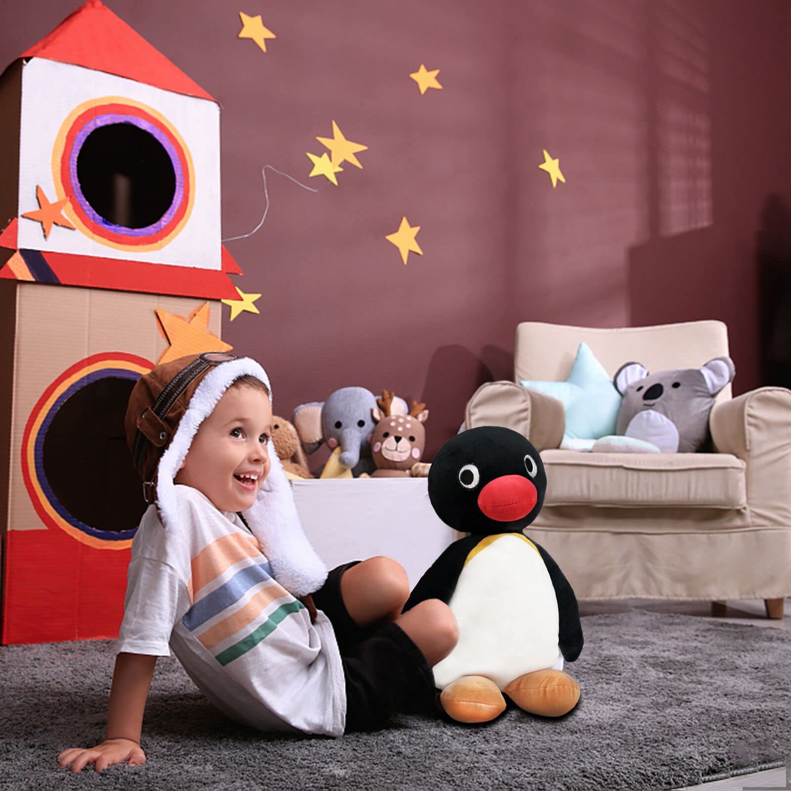 JIANHONGCHUN 13 Inch Cute Penguin Plush Super Soft Cozy Plush Toy Decoration Kids Playmate Fan Gift