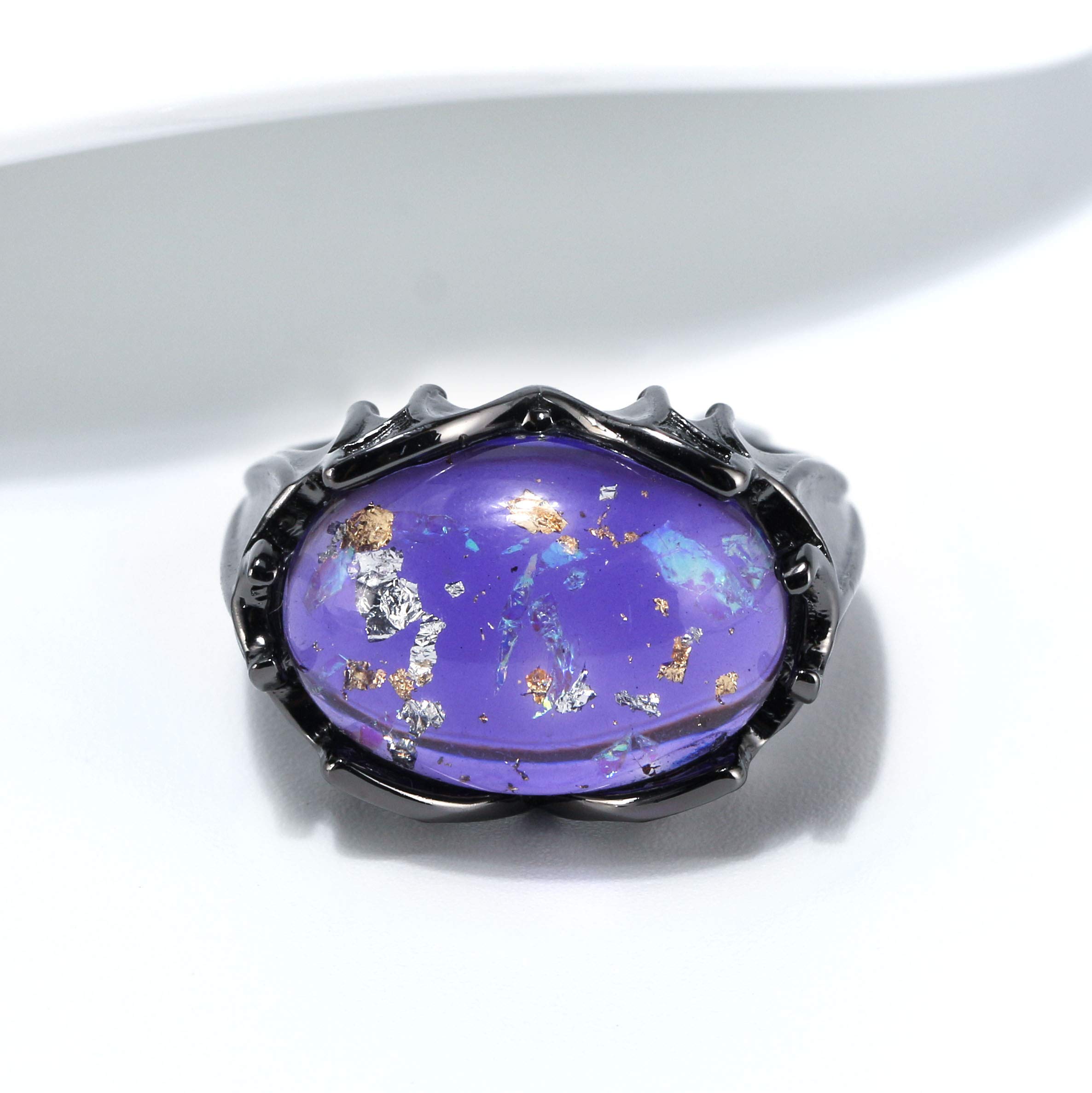 Ginger Lyne Collection Dragoneye Black Dragon Eye Bat Wing Fantasy Elvish Ring Purple Red or Black Size 6