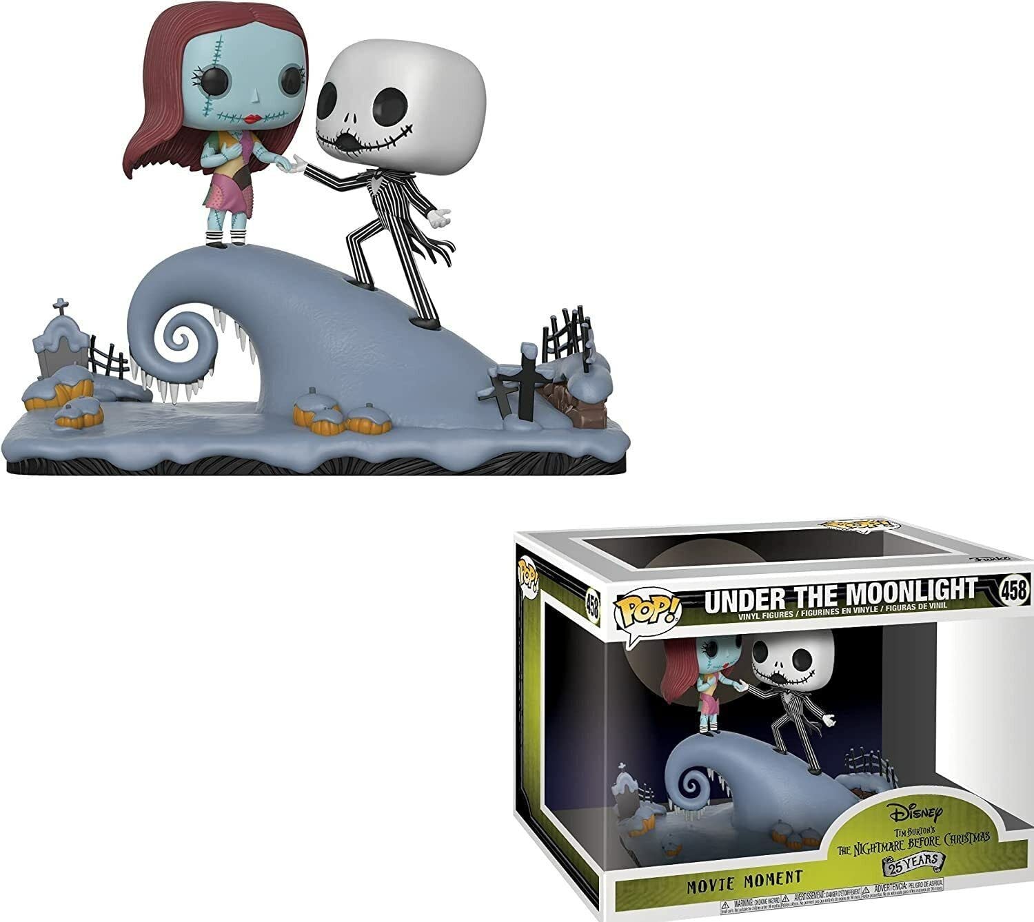 Funko Pop Movie Moment: Nightmare Before Christmas - Jack and Sally On The Hill Collectible Figure, Multicolor