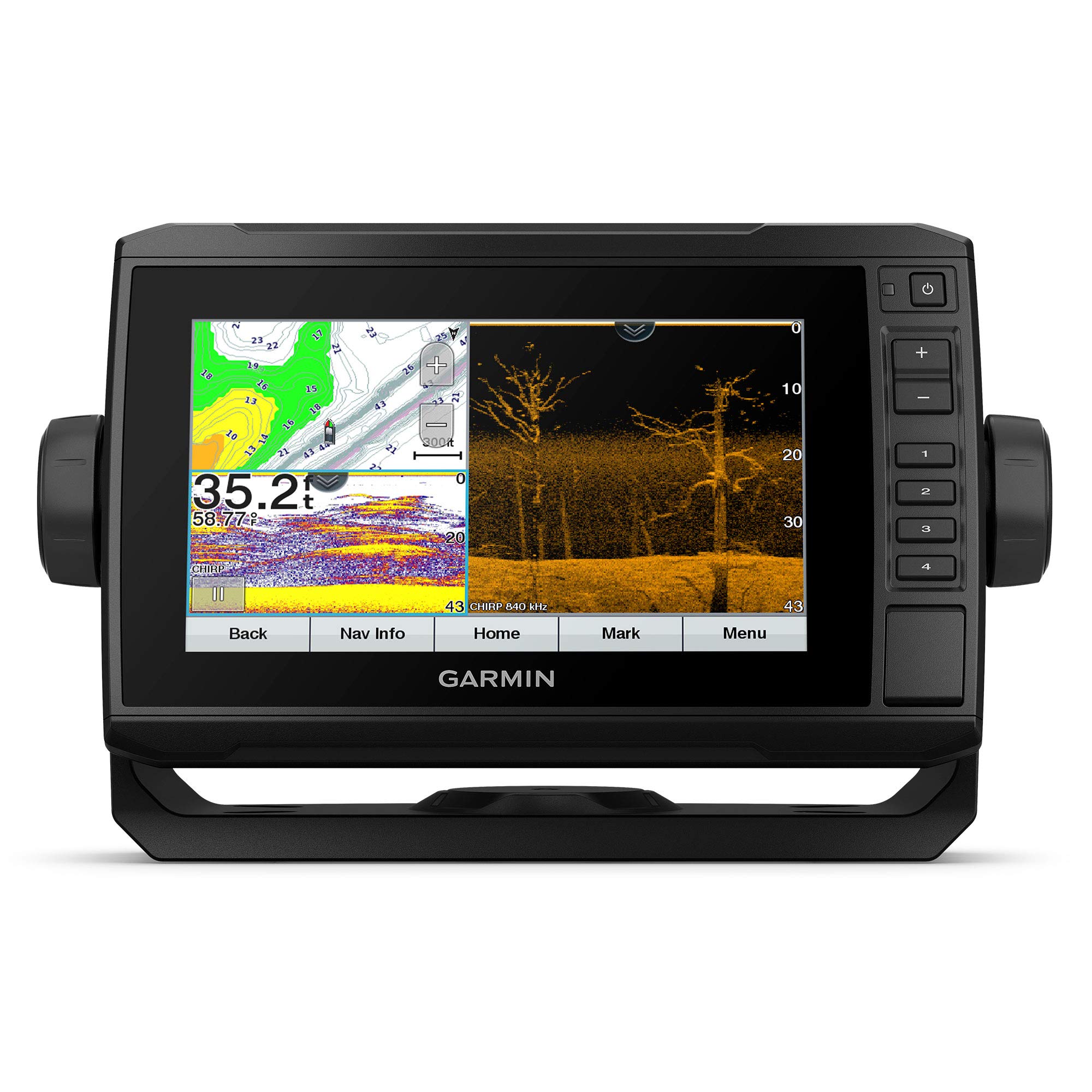 Garmin ECHOMAP UHD 73cv, 7" Keyed-Assist Chartplotter with U.S. LakeVü g3 and GT24UHD-TM transducer
