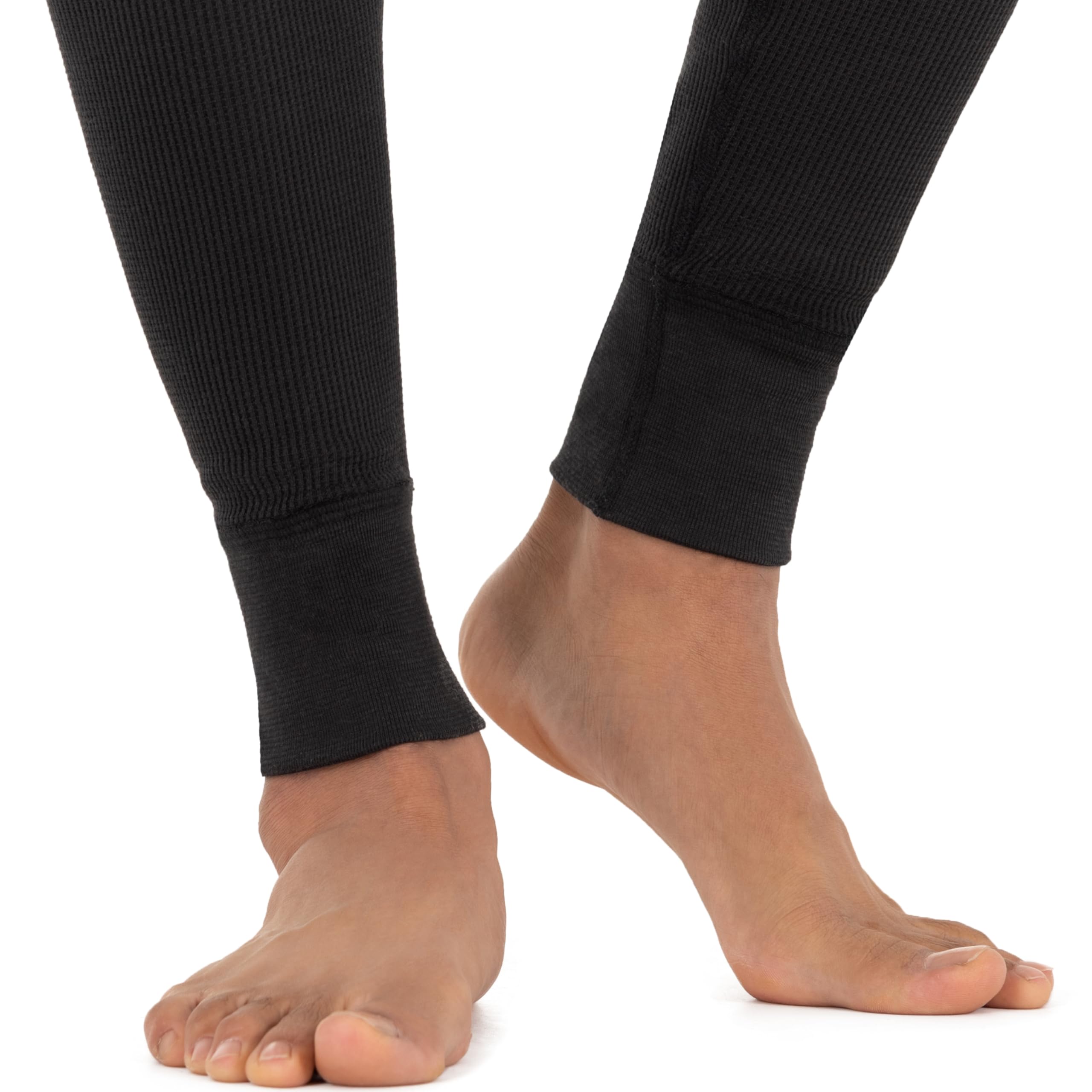 Fruit of the Loom Men's Recycled Premium Waffle Thermal Underwear Long Johns Bottom (1, 2, 3, and 4 Packs), Black, 2X-Large
