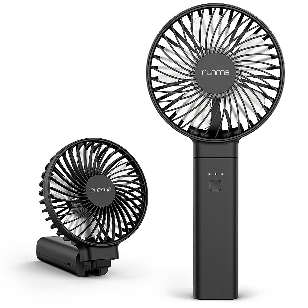 FUNME Handheld Fan 5000mAh Rechargeable Battery Fan 4-20 Hours Using Time Foldable USB Fan with Upgraded One Touch Power Off Function 4 Speeds Strong Winds Portable Personal Cooling Fan for Outdoors