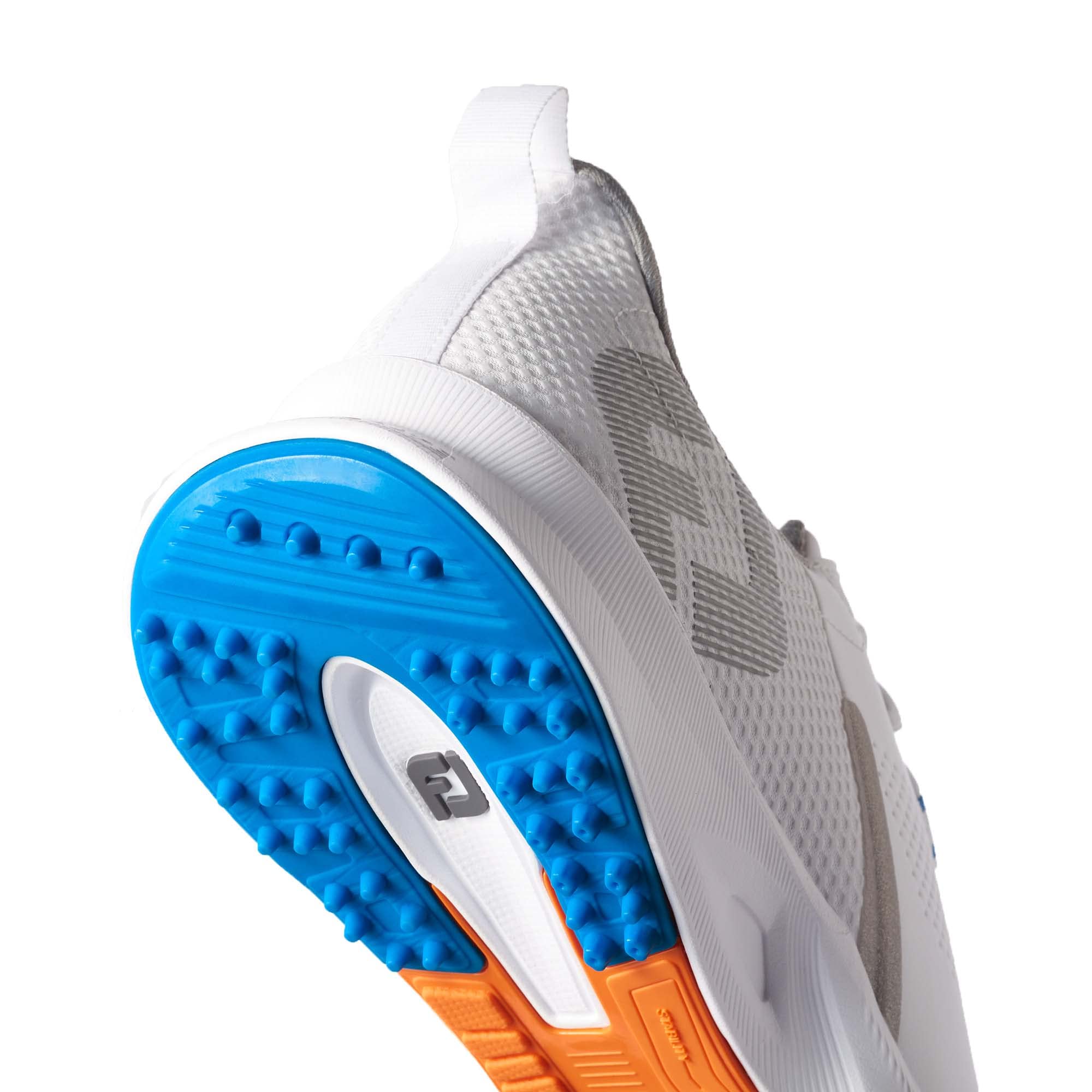 FootJoy Men's FJ Fuel Golf Shoe, White/White/Blue Jay, 12