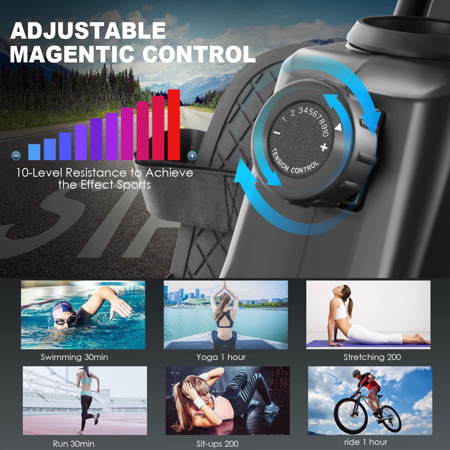 HIROLLOP Rowing Machines for Home Use, Magnetic Folding Rowing Machines 265 LB Weight Capacity, Hyper-Quiet Compact Foldable Rower Machine with 10 Level Resistance, LCD Monitor, and Tablet Holder