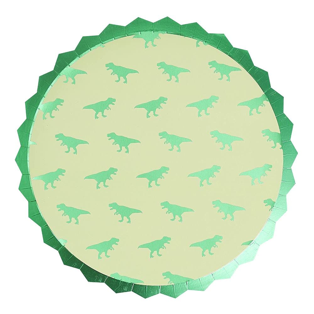 Ginger Ray Green Dinosaur Boys Kids Paper Party Plates 8 Pack Roarsome