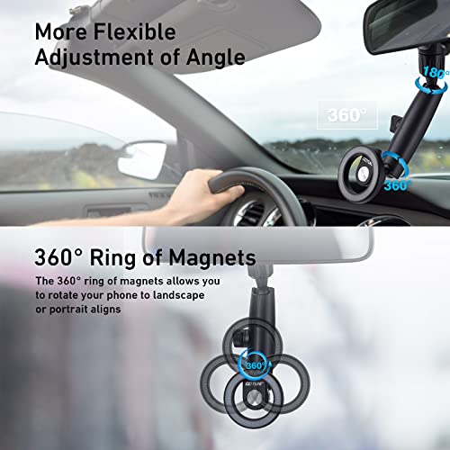 Goture Magnetic Car Phone Mount, 360 Rotatable, Strong Magnet, Compatible with iPhone MagSafe and Other Phones