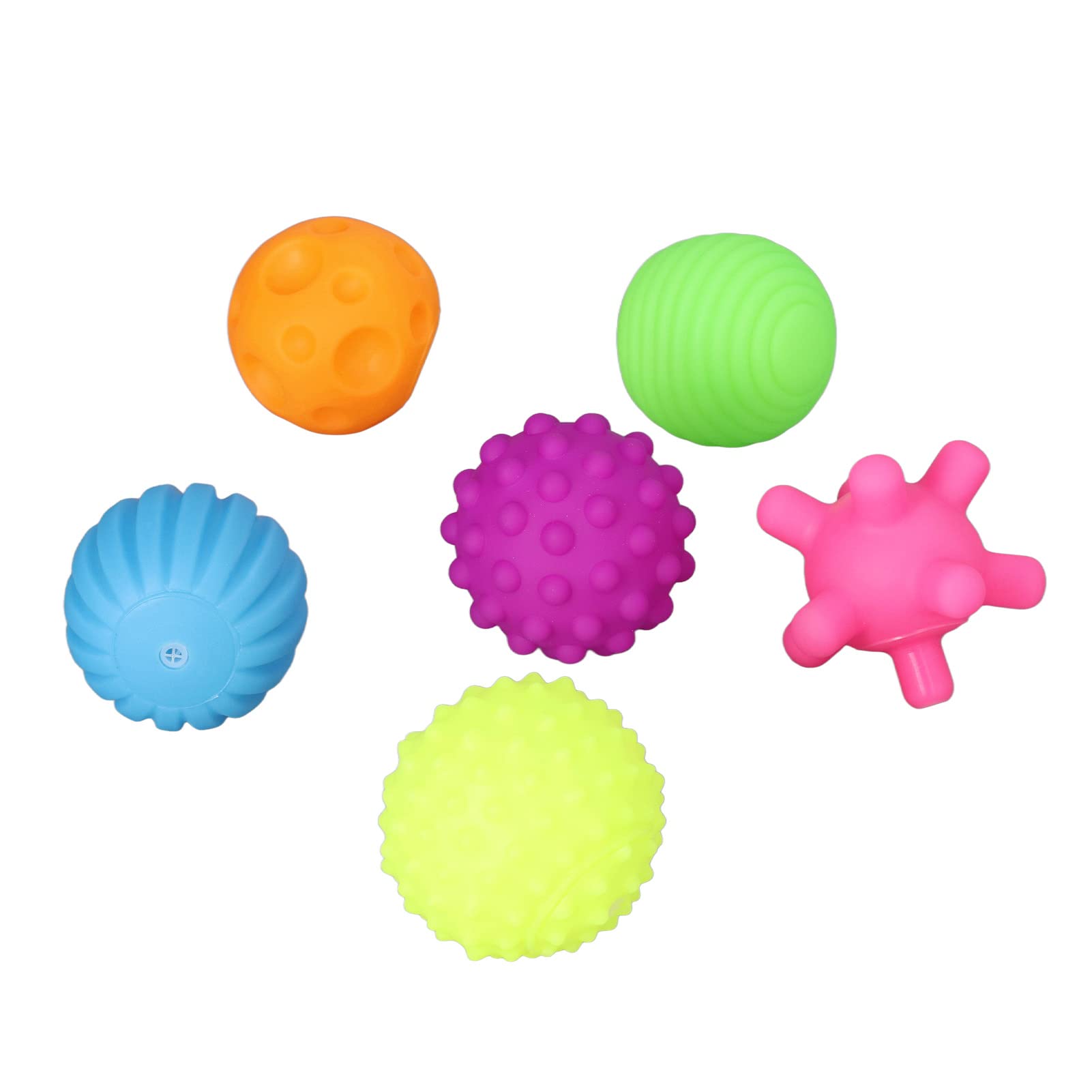 LBEC Textured Ball Set Multicolor Baby Sensory Ball Portable 6 Piece Toddler Home (Colorful)