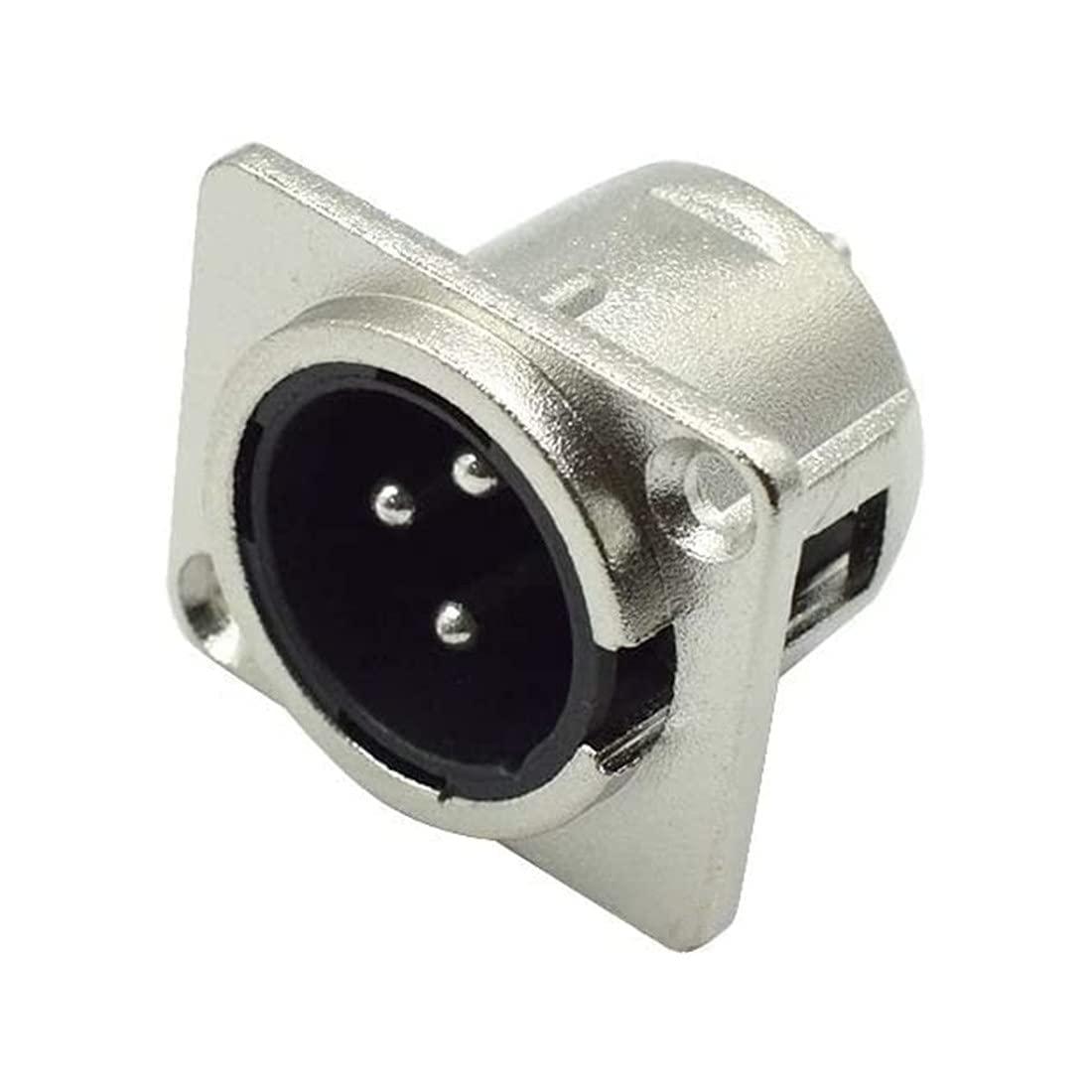 GDQLCNXB XLR Male Jack 3 Pin Panel Mount Jacks,Silver Metal Housing XLR-M Socket Audio Speaker Microphone Connector 8Pcs.