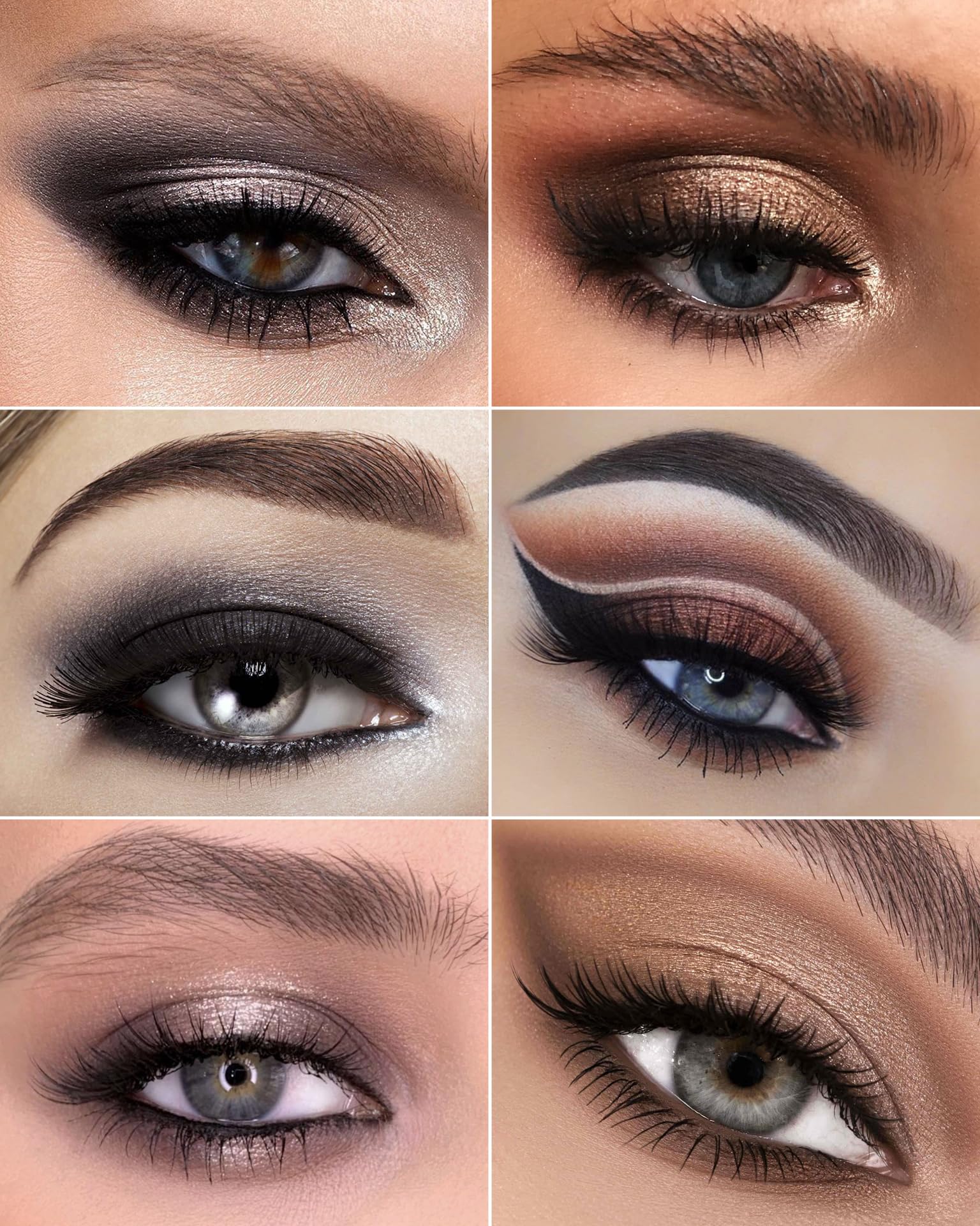 HOOMUSS Black Smoky Eye Shadow Palette 8Color, Dark Grey Smokey Eyeshadow for Goth Makeup, Black Silver White Gray Shade for Halloween, Pigmented & Long Lasting (Black)