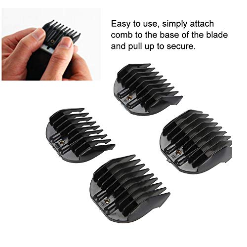 Hair Limit Comb, 4PCS/Set Universal Clipper Guide Attachment Set, Portable Guide Comb, Black Barber Haircut Accessories