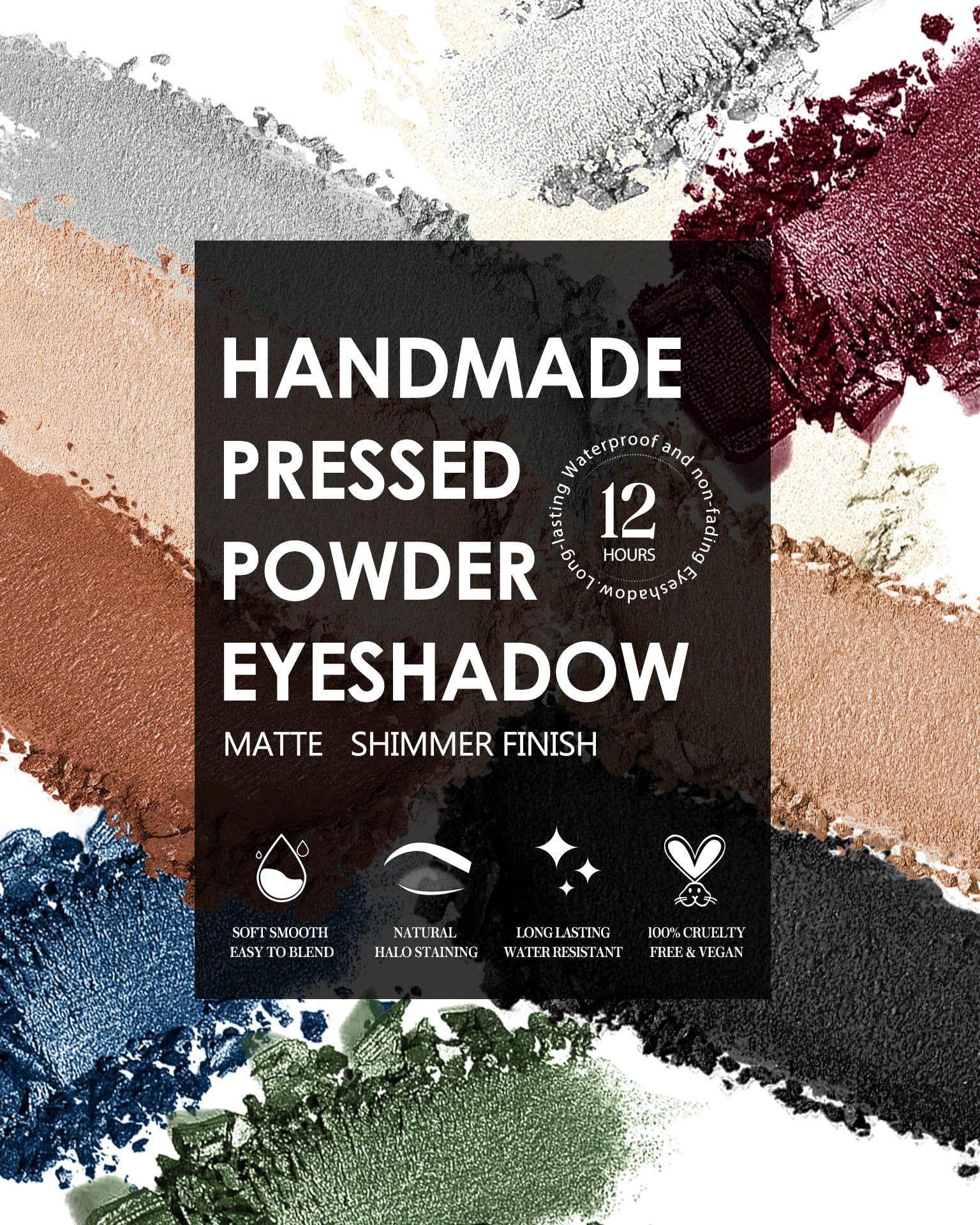HOOMUSS Nude Naked Eyeshadow Matte Handmade Eye Sahdow Pressed Powder Palette, High Pigmented & Long Lasting, Intense Color Nude Bold Eyes (Nude)