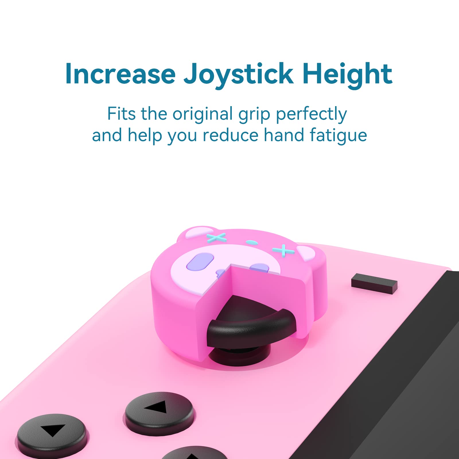 GeekShare 4PCS Cute Animal Theme Thumb Grip Caps,Soft Silicone Joystick Cover Compatible with Nintendo Switch/OLED/Switch Lite Only - Gemini Bear