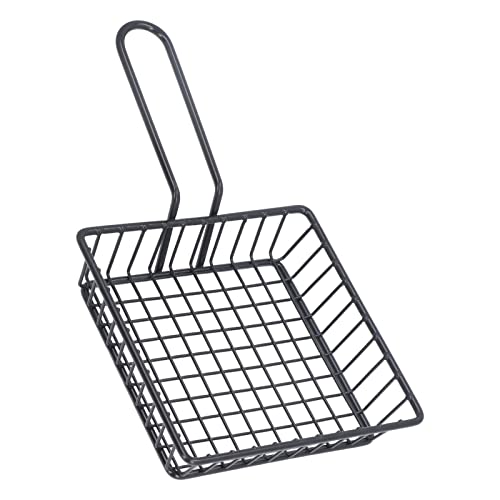 Fryer Basket, Food Grade French Fry Frying Strainer with Handle for Restaurant Home Short (Rectangle) (Color : Square)