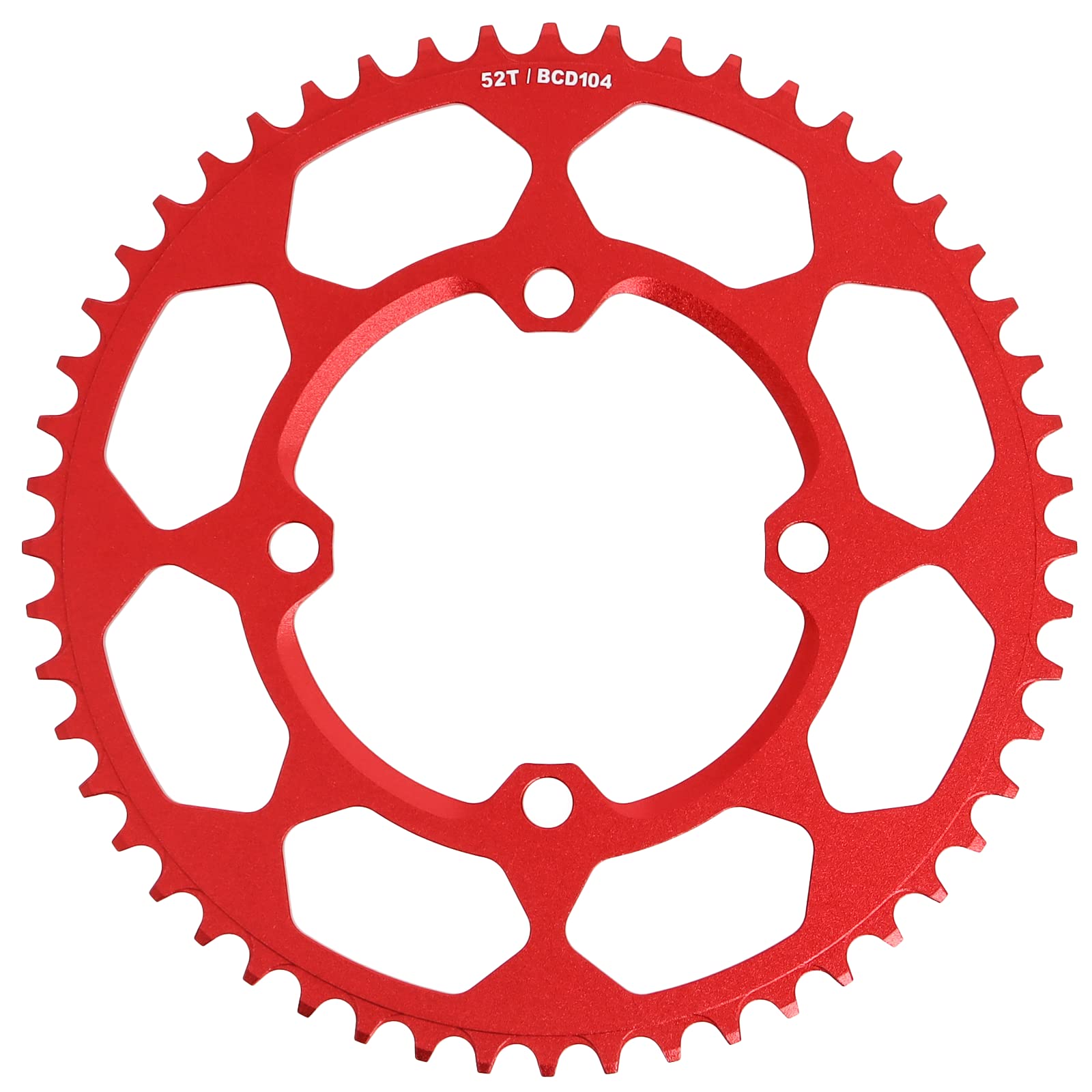 Gekufa Round Oval 104BCD 52T Narrow Wide Chainring, Single Chainring for 7/8/9/10/11/12 -Speed, for Mountain Bike