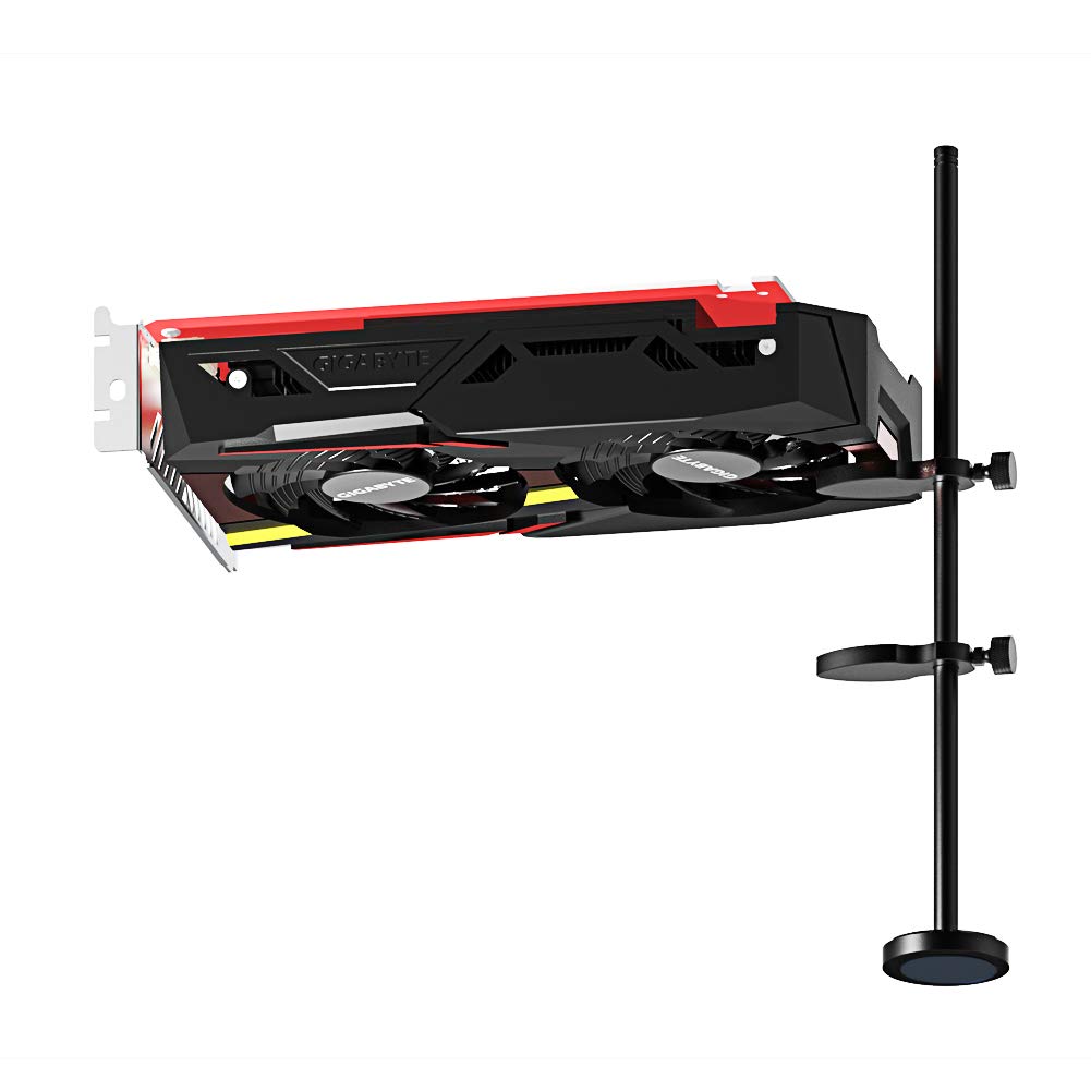 GLOTRENDS Graphics Card GPU Brace Support Video Card Sag Holder/Holster Bracket for Computer Cases, Universal VGA Graphics Card Holder,Anodized Aerospace Aluminum (Black)