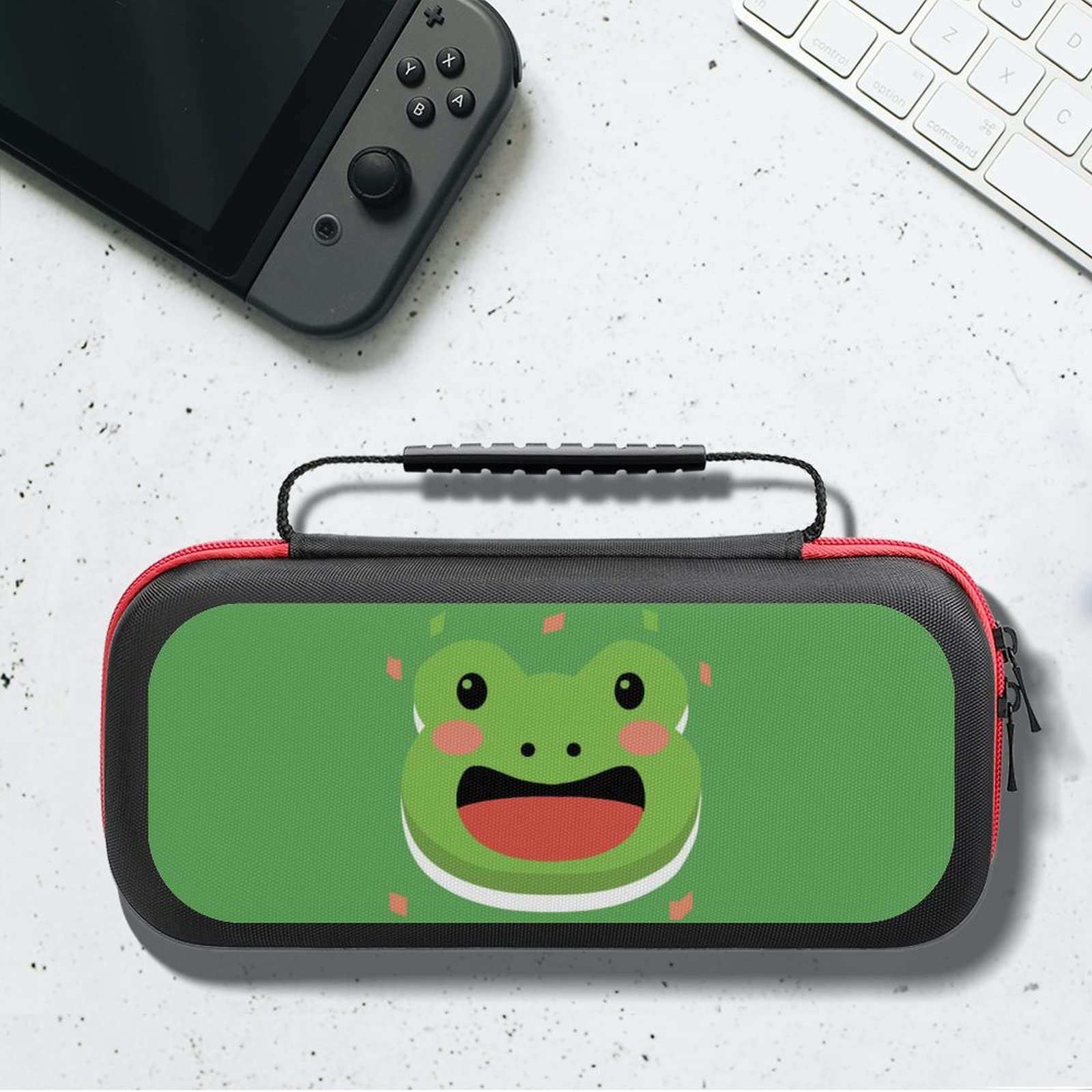 GADZILLE Switch Carrying Case for Nintendo Switch Cute Frog Switch Game Case with 20 Games Cartridges Hard Shell Travel Carrying Case Compatible with Nintendo Switch Console Accessories