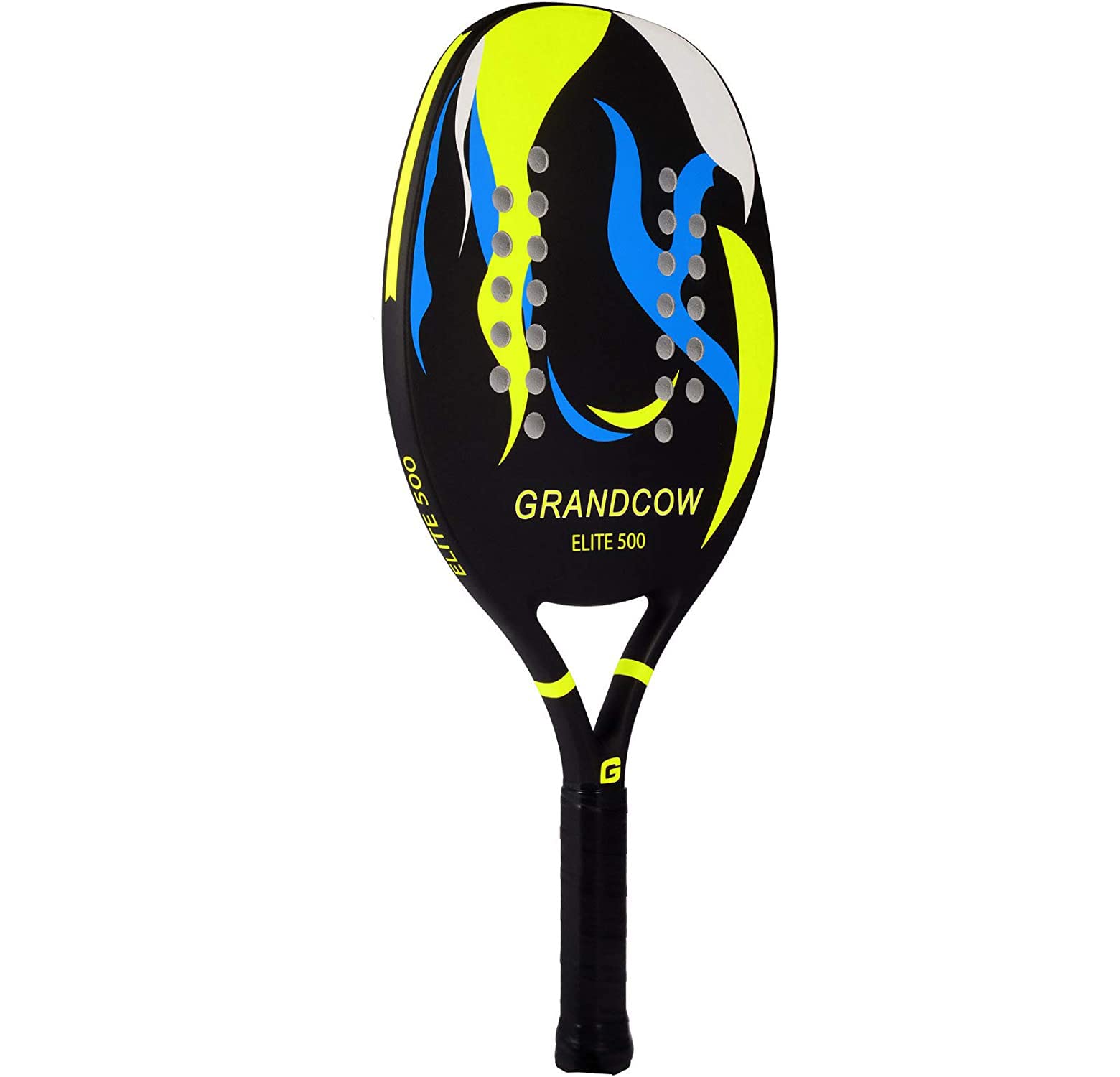GRANDCOW Beach Tennis Paddle Racket Carbon Fiber with EVA Memory Foam Core Tennis Padel (2Pcs Black)