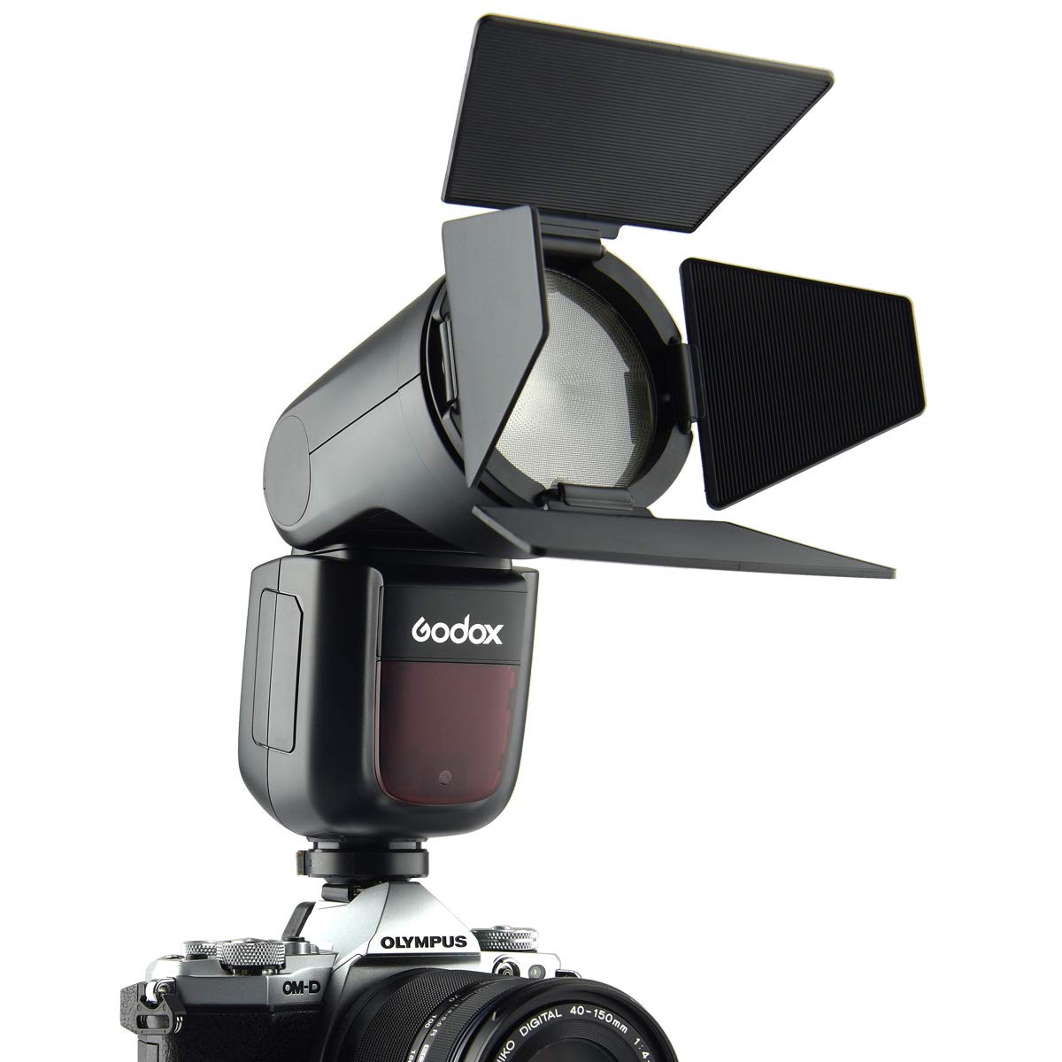 Godox V1-O TTL Flash Speedlite 76WS GN92 2.4G High-Speed Sync 1/8000s 2600mAh Li-ion Battery Round Head Camera Speedlight with Godox AK-R1 Accessories Kit Compatible for Olympus Panasonic Cameras